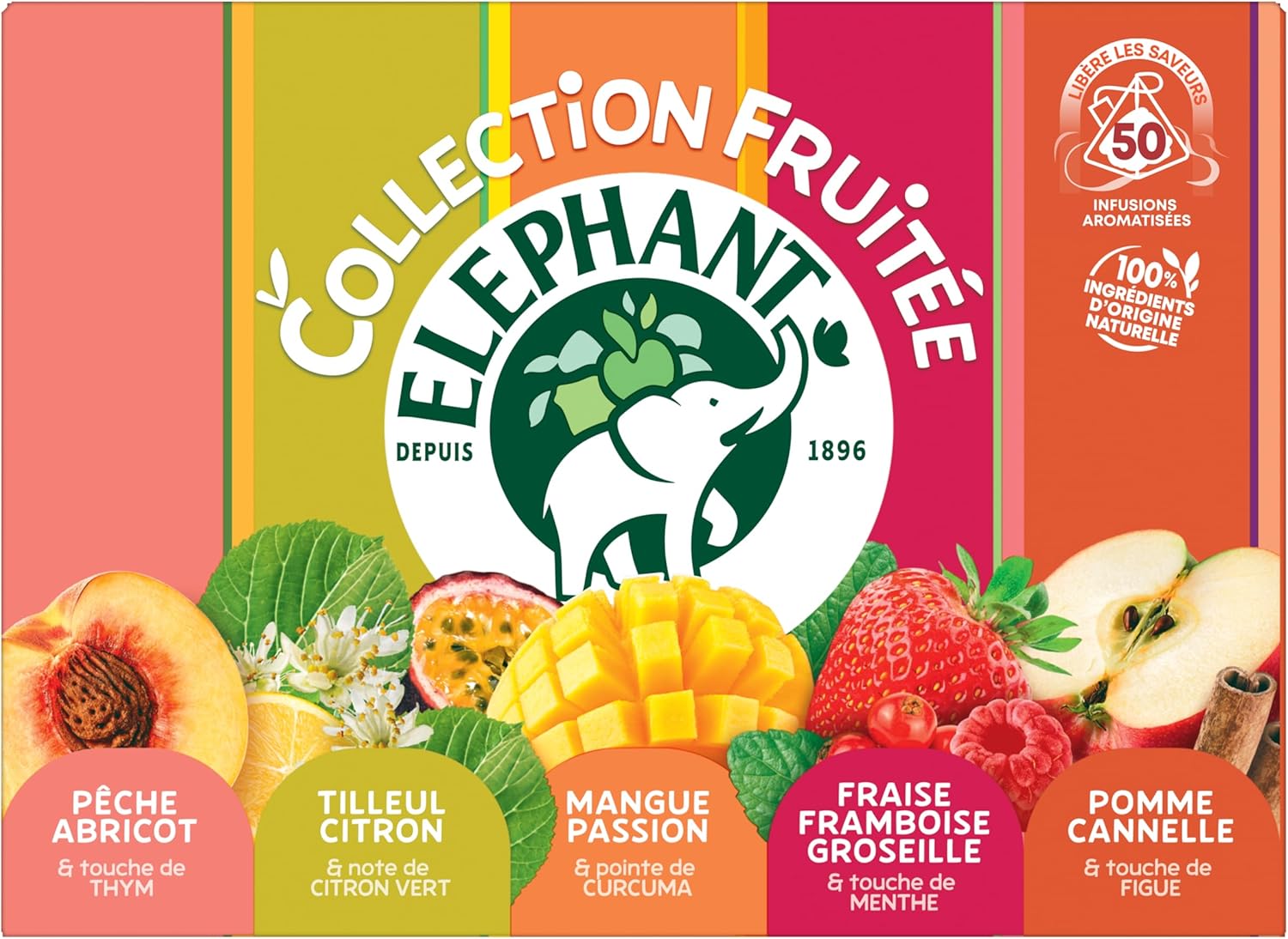 Elephant - Coffret Découverte - 50 Sachets Pyramid® de tisane - Fruits ...