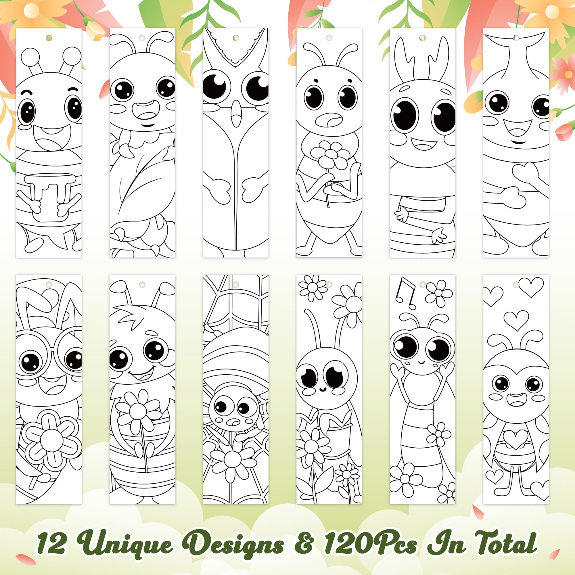 Snapklik.com : Spring DIY Coloring Bookmarks - 75Pcs Hello Spring Color ...