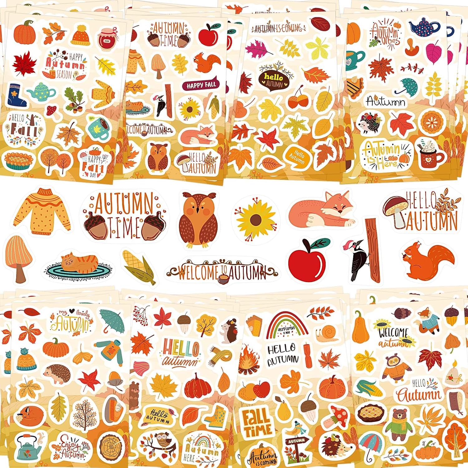 Amazon.com: UPINS Fall Stickers, 48 Sheets Autumn Stickers Thanksgiving ...
