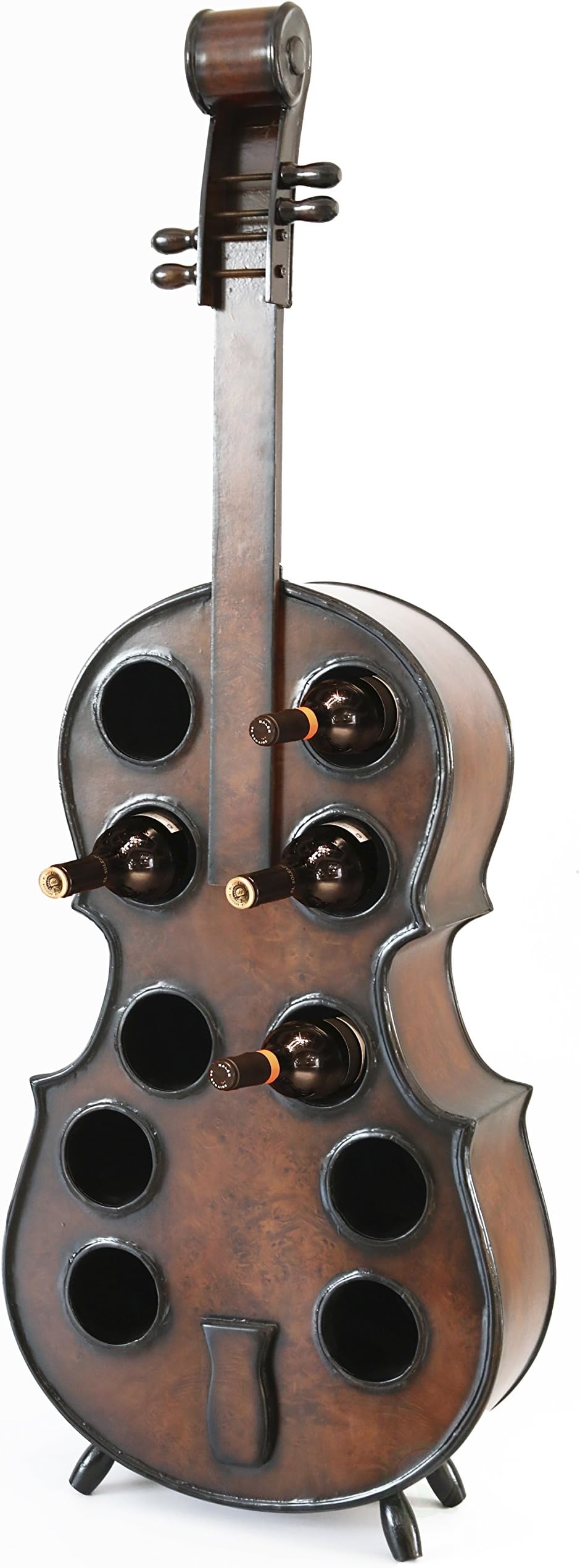 Amazon.com: Wooden Violin Shaped Wine Rack, 10 Bottle Decorative Wine ...