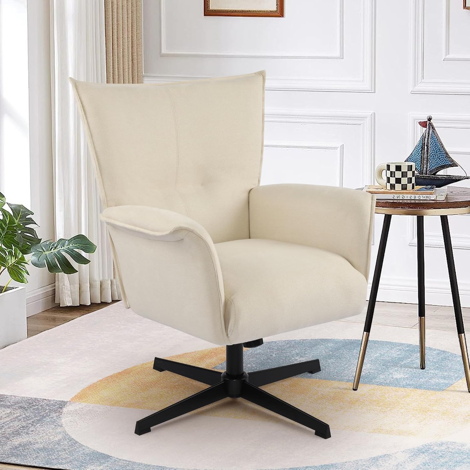 Amazon.com: LSSPAID Swivel Accent Chairs Set of 1, Fabric Upholstered ...