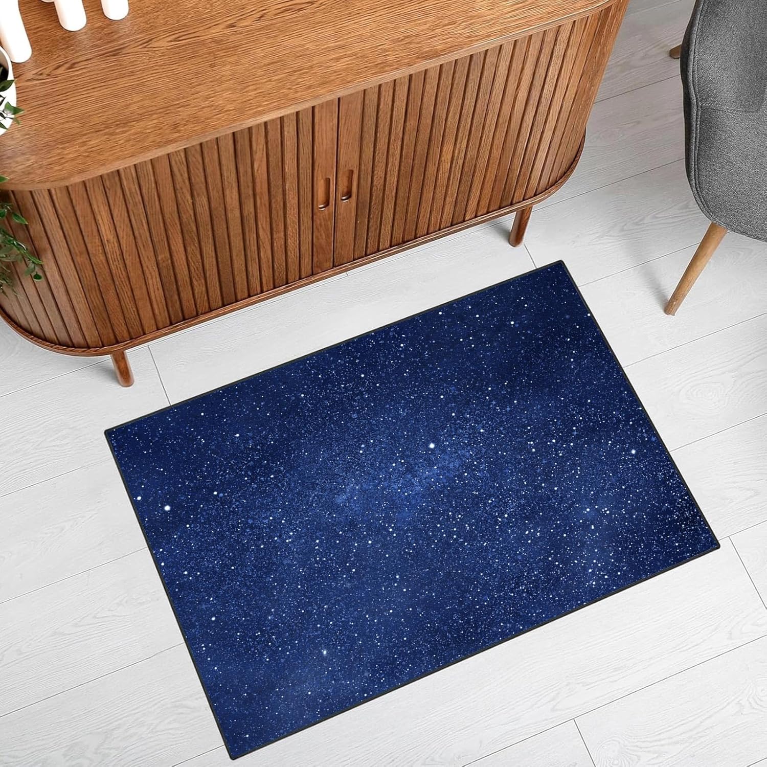 Amazon.com: VYUFFSA Starry Night Sky Crystal Velvet Area Rug, Rugs for ...