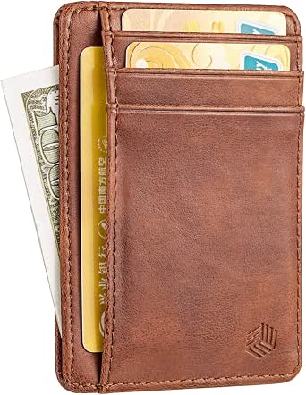 BasicTek Slim Minimalist Front Pocket RFID Blocking Leather Wallet for ...