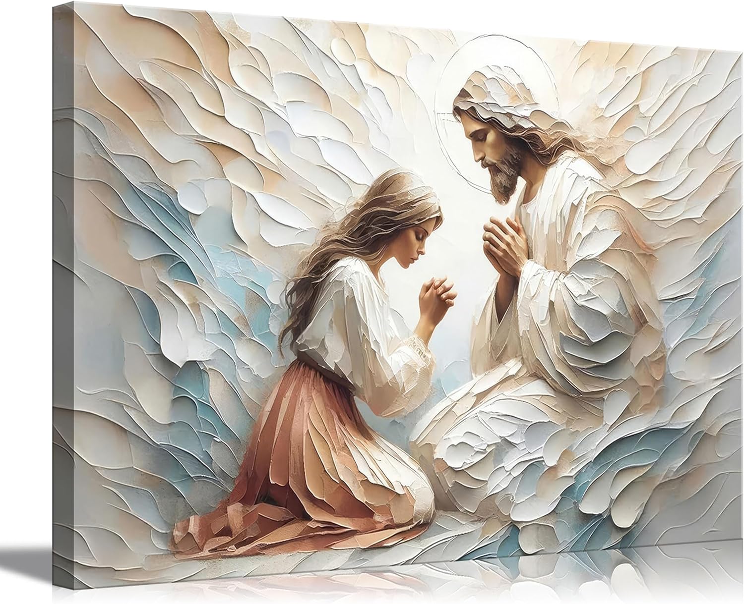 Amazon.com: Jesus And Woman Prayer Canvas Wall Art Jesus Heals A Woman ...