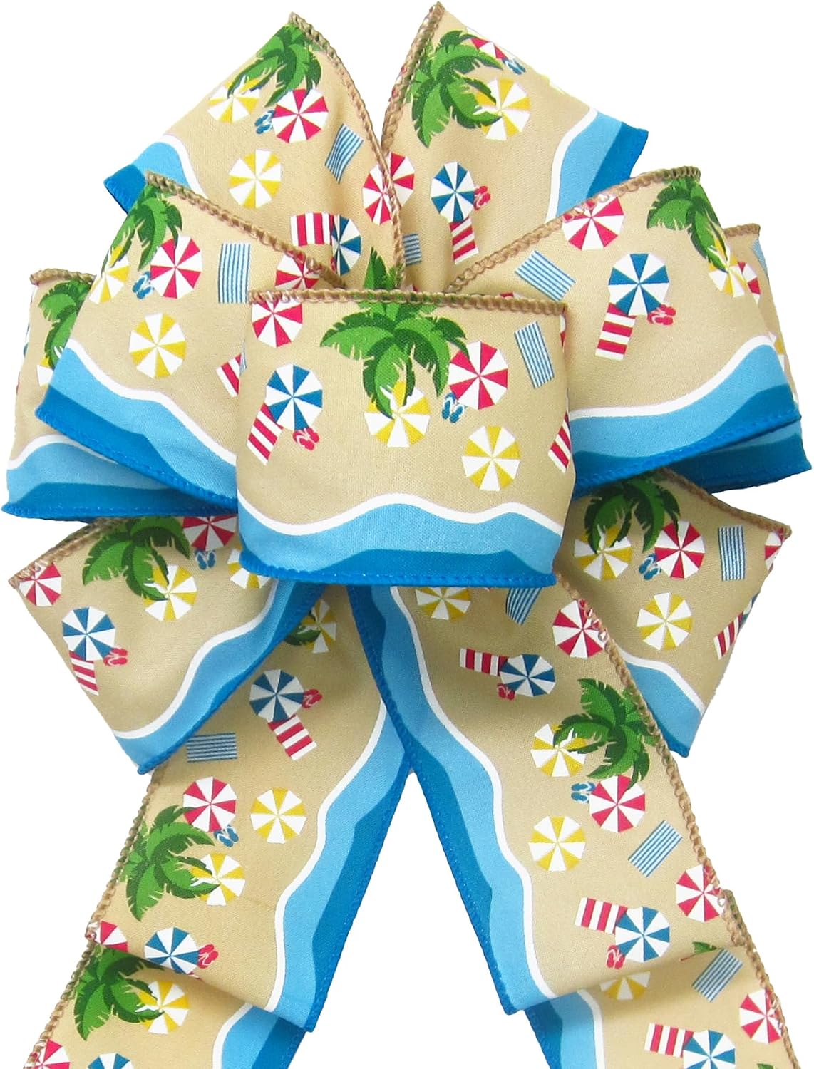 Amazon.com: 8" Beach Wreath Bows by Alpine Holiday Bows - Wired ...