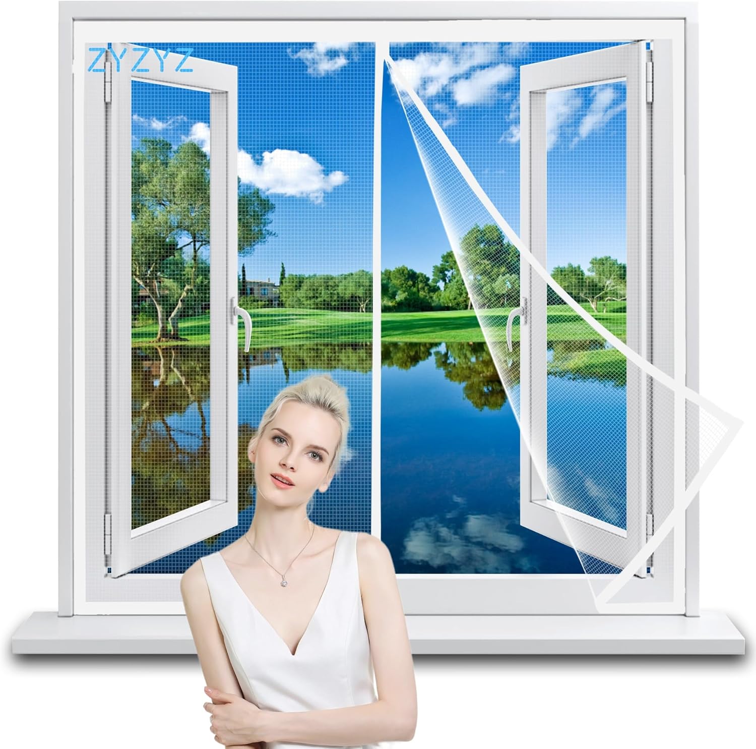 Fly Screens for Window 160x120cm White Mosquito Nets to Keep Bugs Out ...