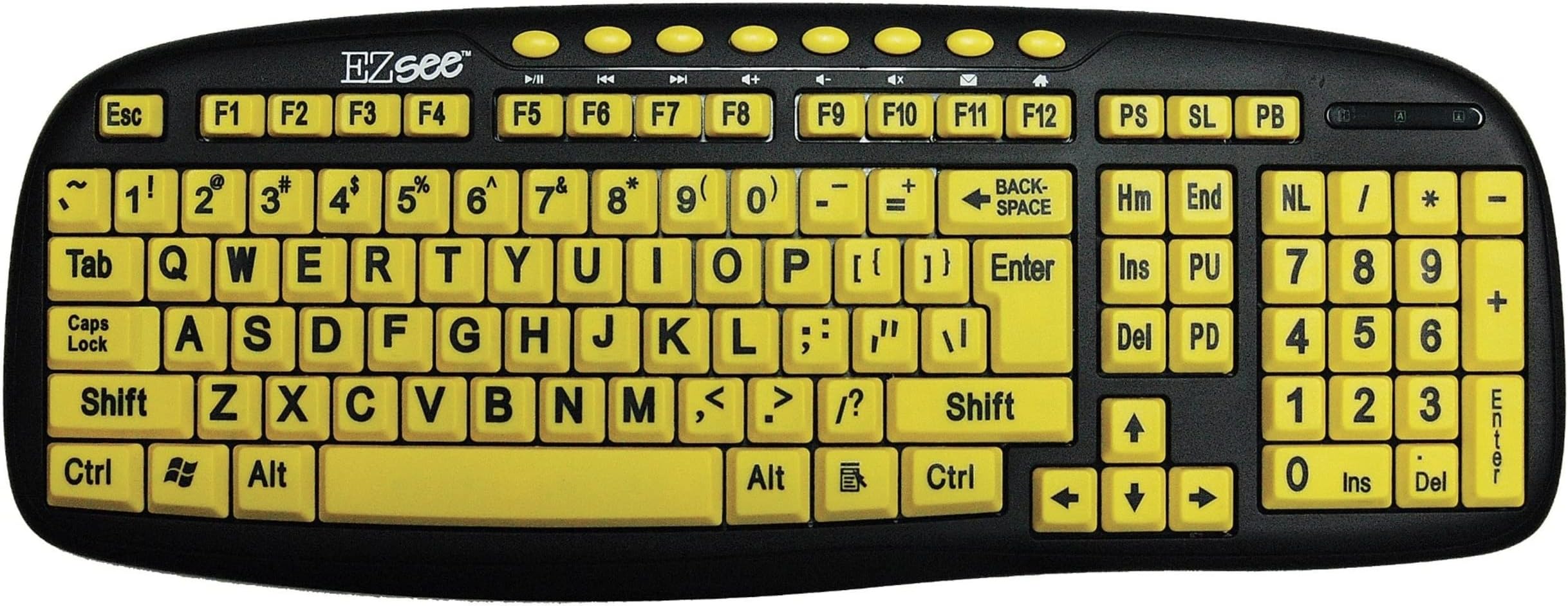 Amazon.com: ACP Ezsee Low Vision Keyboard Large Print Yellow Keys by ...