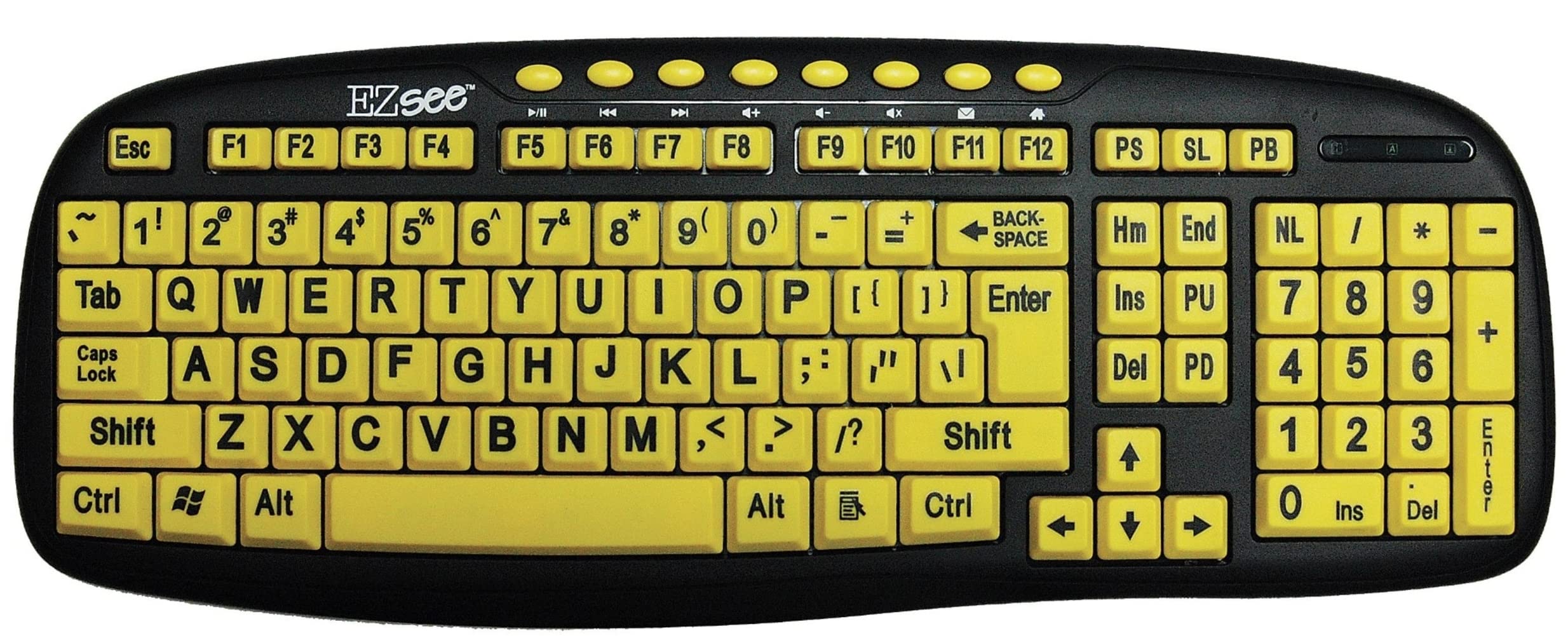 Amazon.com: ACP Ezsee Low Vision Keyboard Large Print Yellow Keys by ...