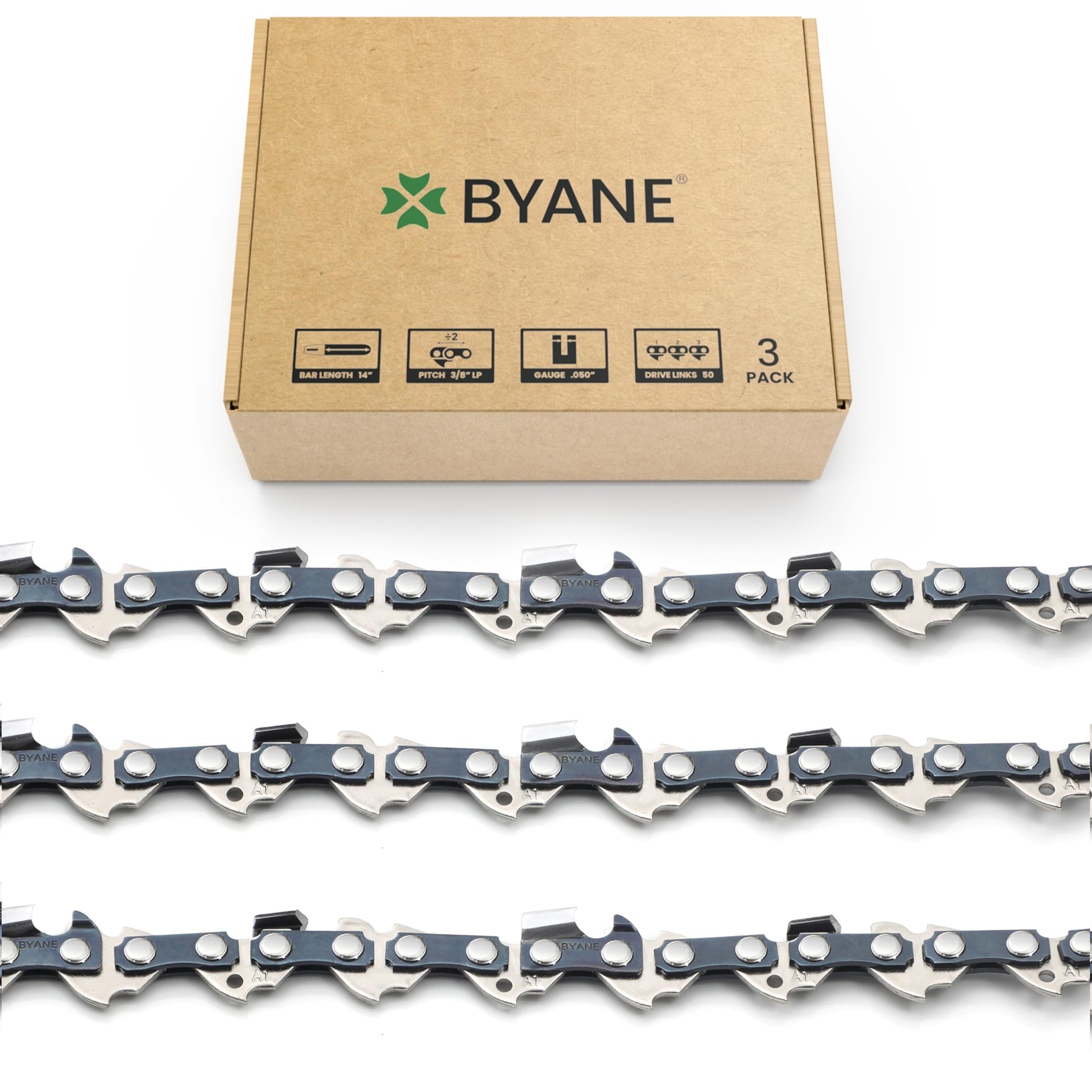 Amazon.com: BYANE 14 Inch Chainsaw Chain, 3/8" LP Pitch, 050" Gauge, 50 ...