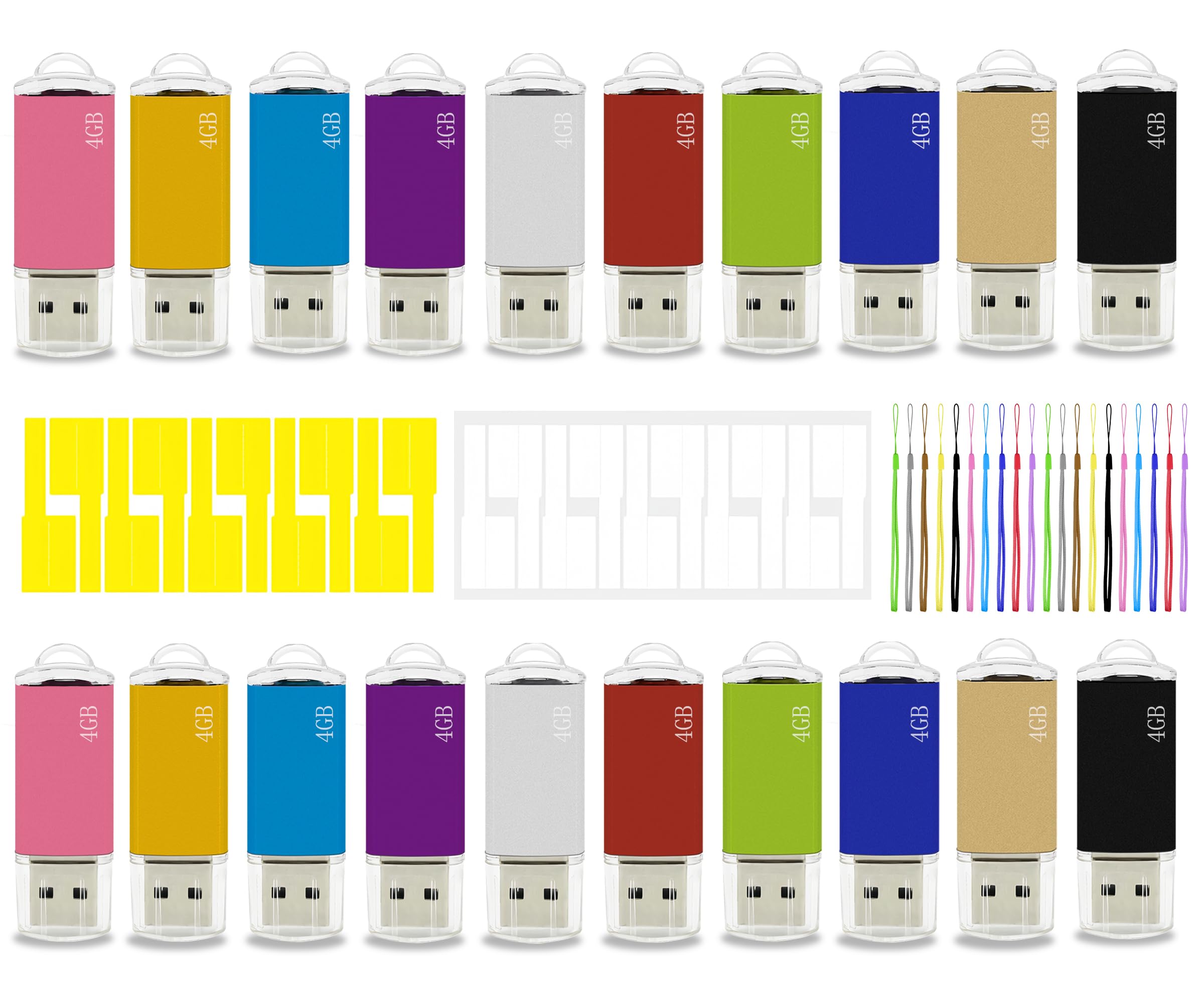 Amazon.com: 4GB USB Flash Drive 20 Pack, Nicepicten Pendrive Bulk USB 2 ...