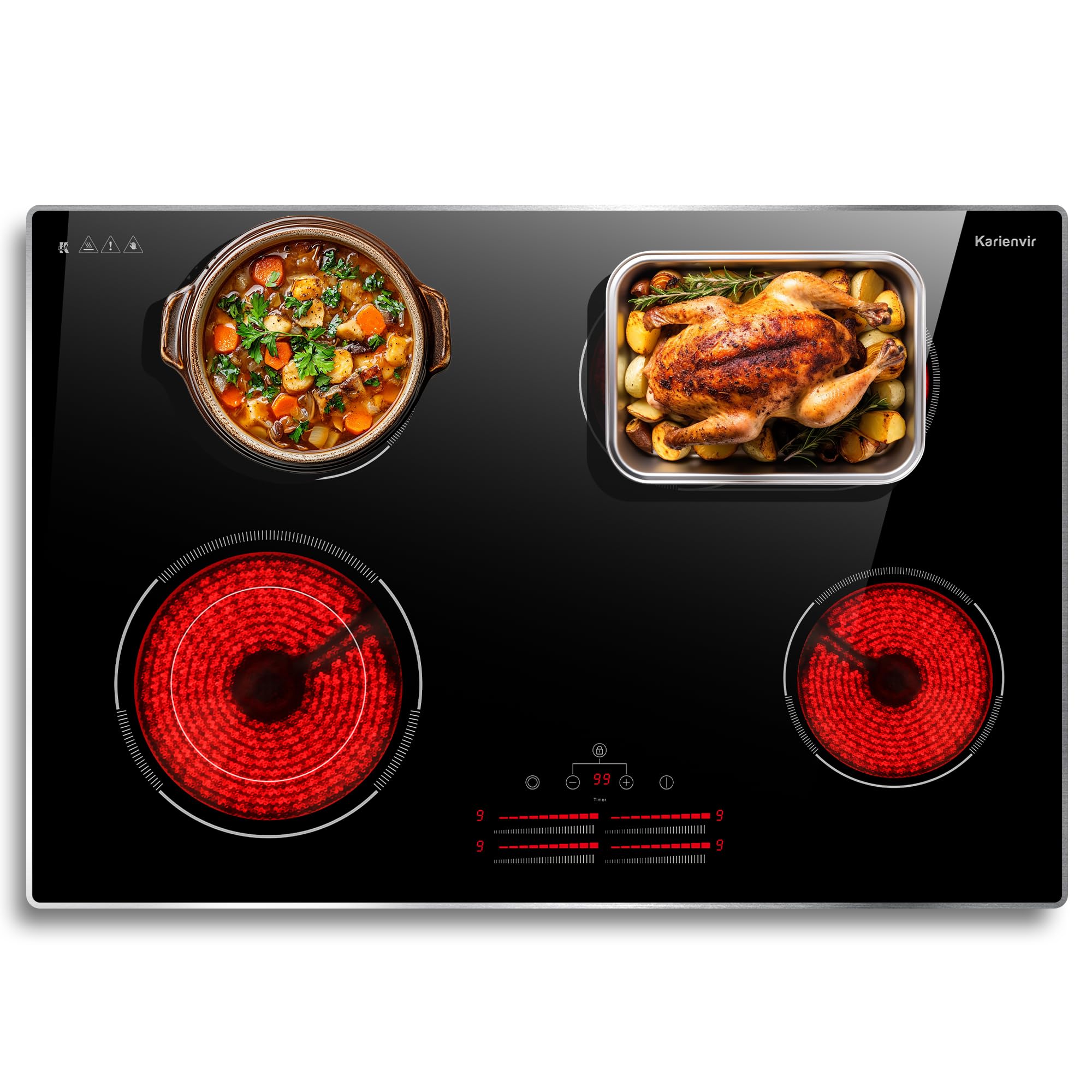 Amazon.com: 30 Inch Electric Cooktop Built in Electric Stove, 4 Burner ...