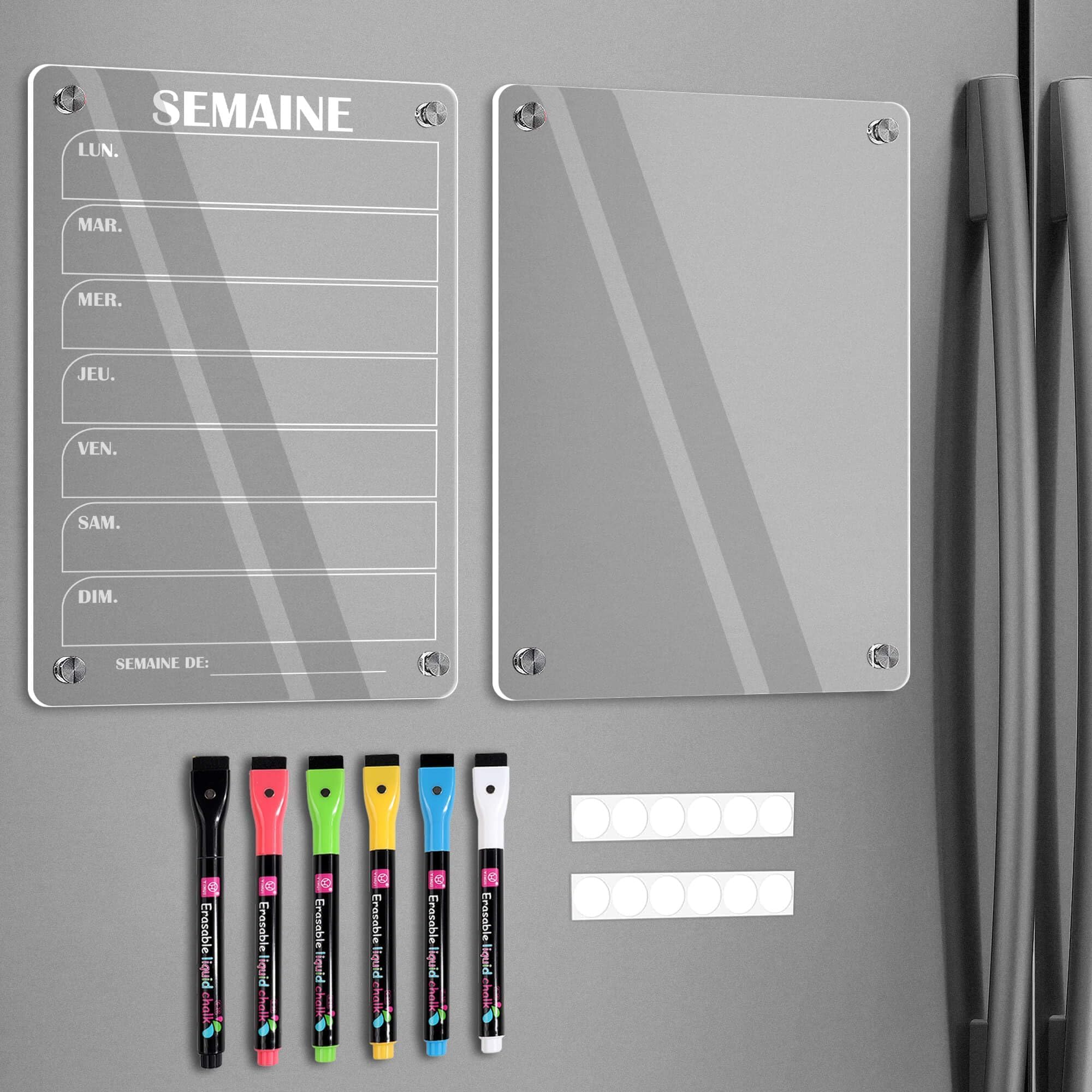 HOMY LOVY Set 2 Tableaux Frigo Transparent et Doré - Calendrier ...