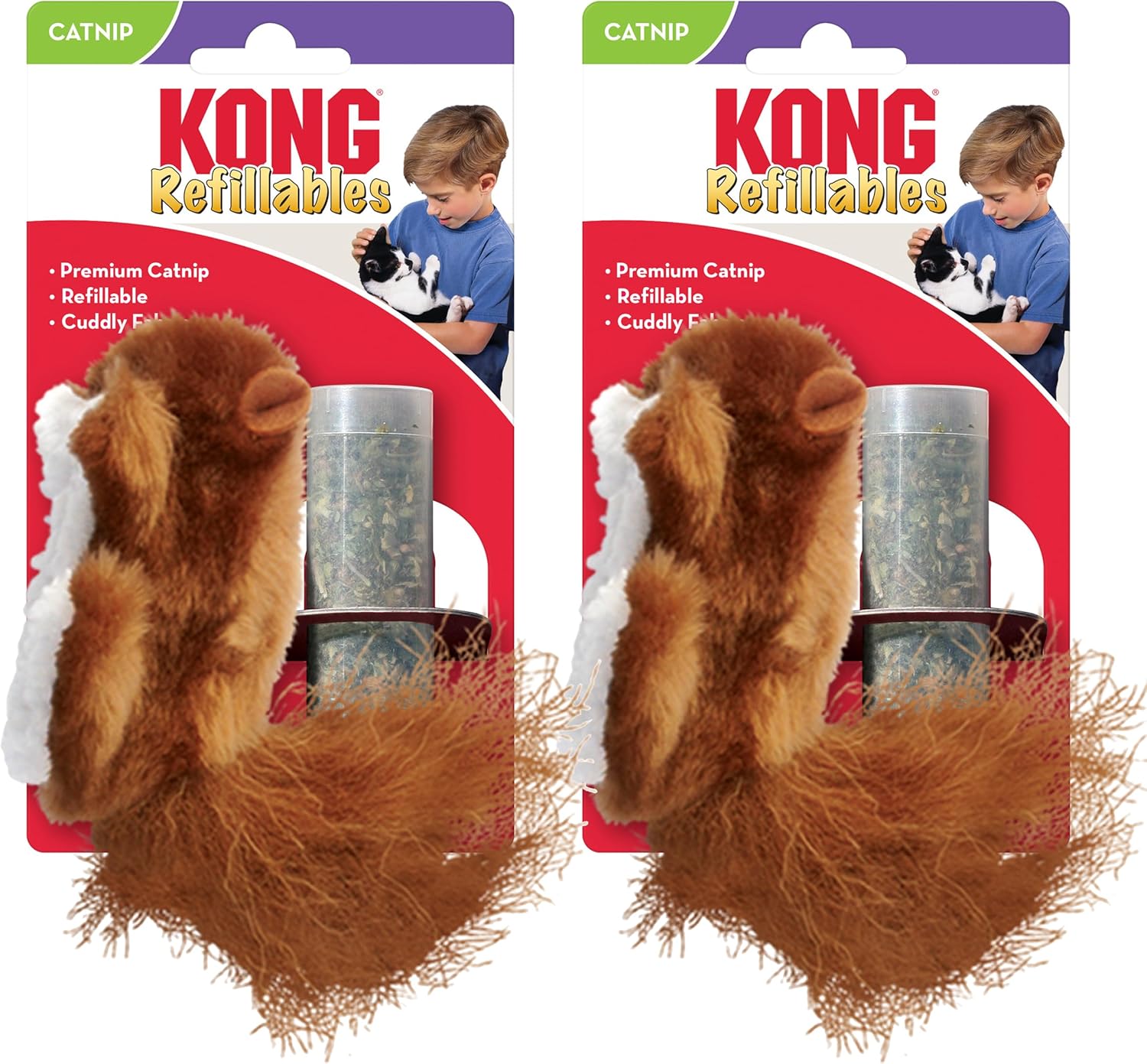 Amazon.com : KONG Refillables Catnip Toys, Assorted 2-Pack – Plush Cat Toys with Refillable ...
