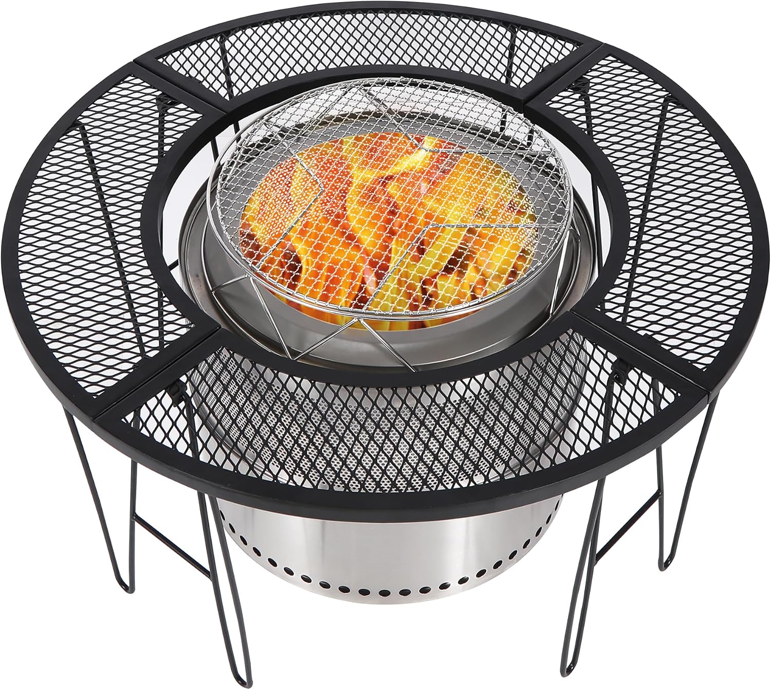 Amazon.com : Lineslife Smokeless Fire Pits for Outside with Round Fire ...
