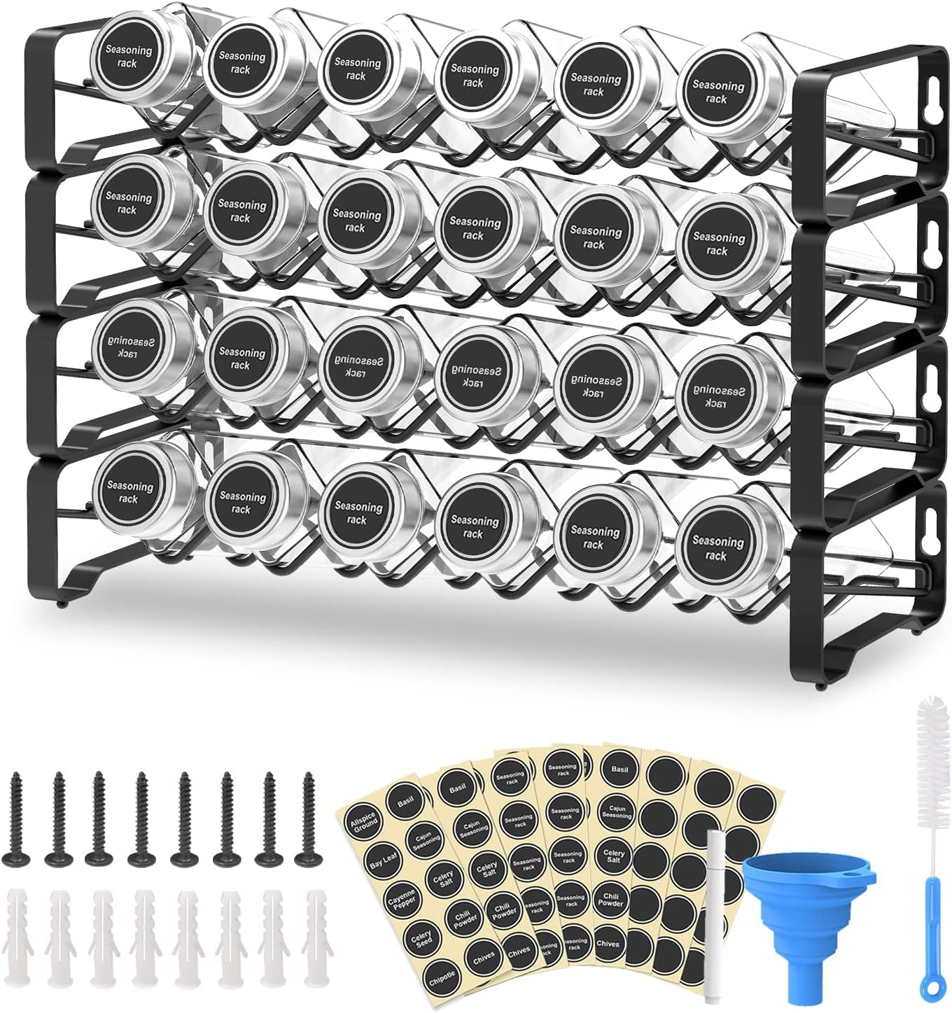 Polder 18-Jar Compact Spice Rack, Silver, 1 - Pack : Amazon.co.uk: Home ...