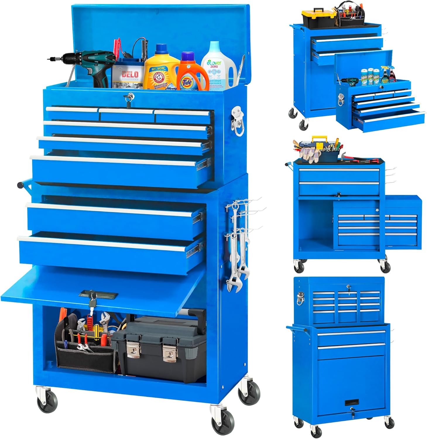 Amazon.com: Greenvelly Metal Tool Chest,8-Drawer Rolling Tool Chest ...