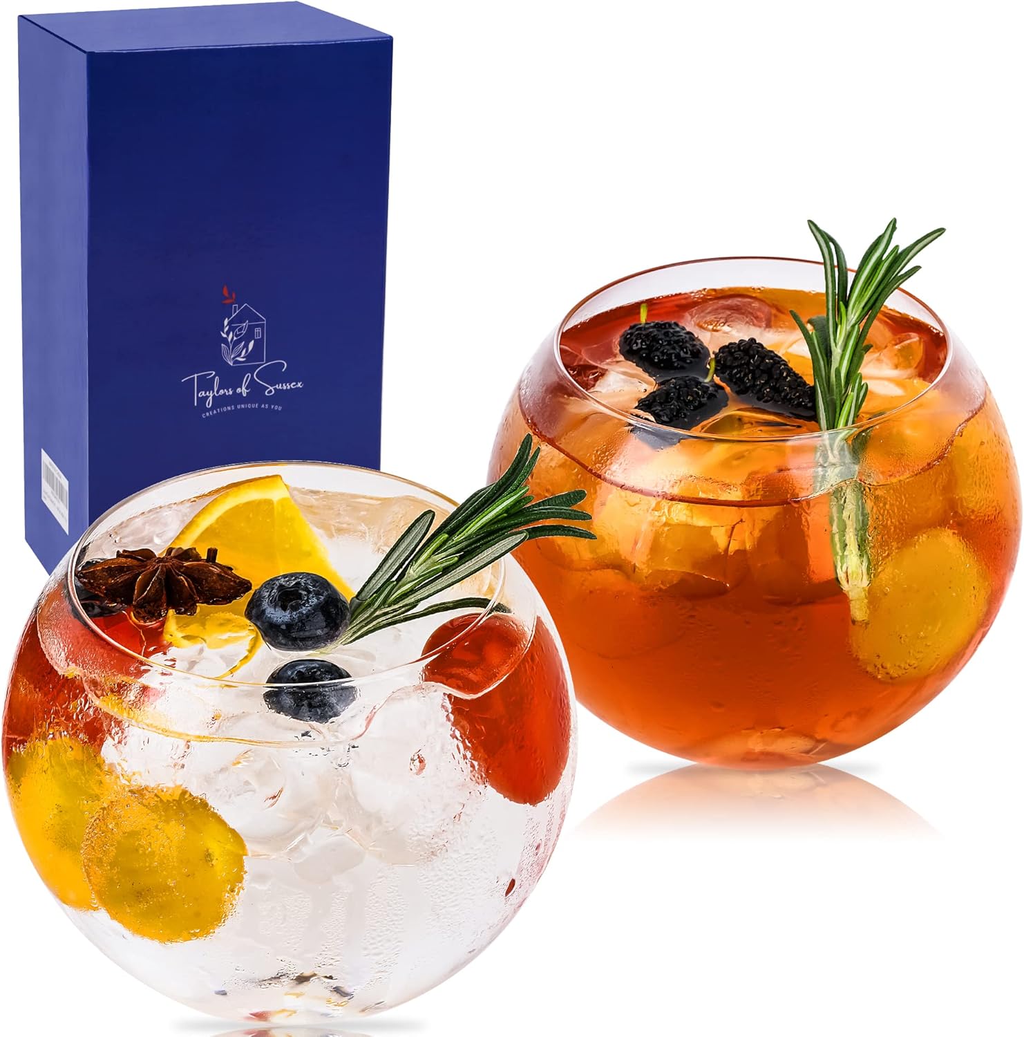 Juego de 2 vasos de ginebra con forma de globo sin tallo para mujeres y ...