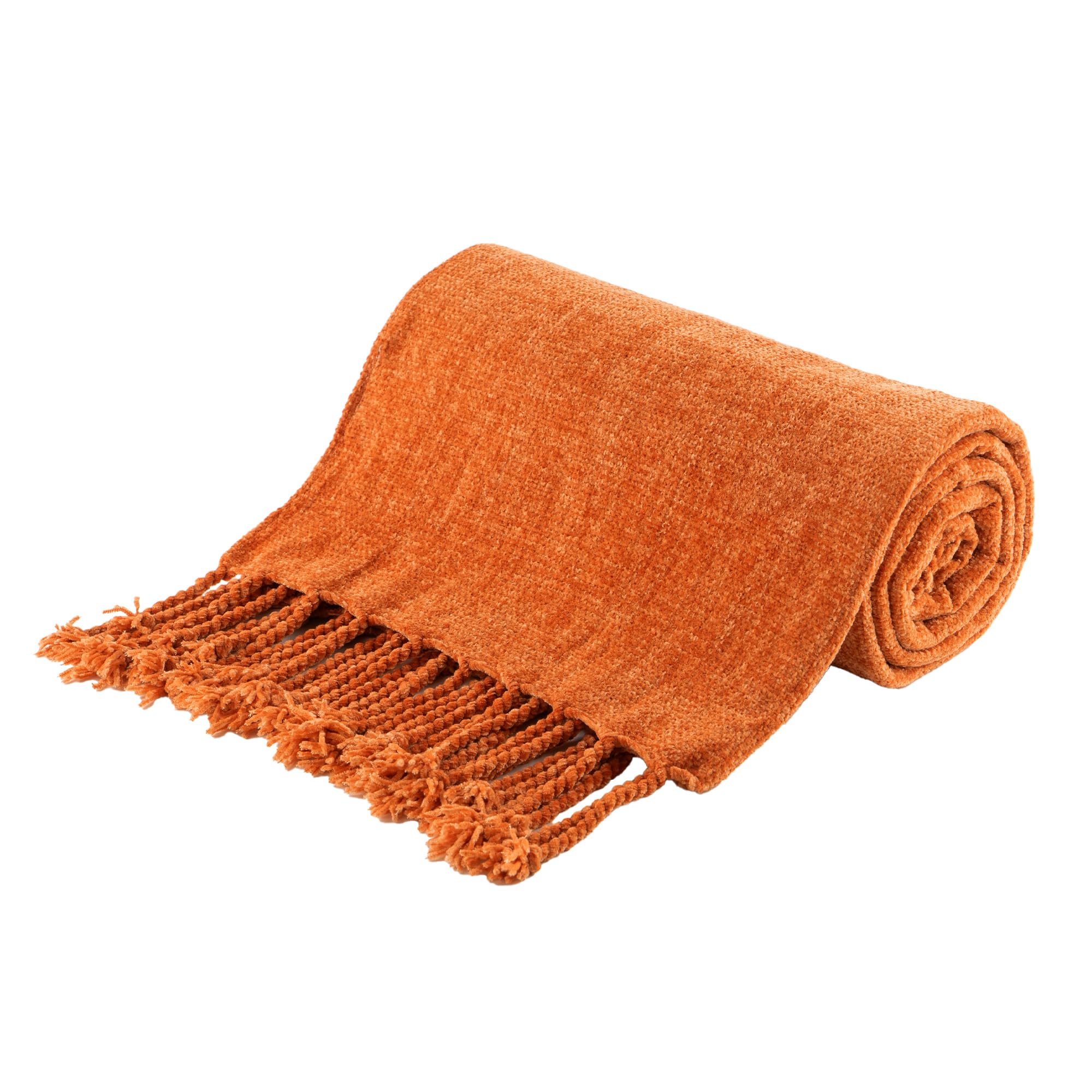 Amazon.com: BATTILO HOME Burnt Orange Throw Blanket for Couch ...