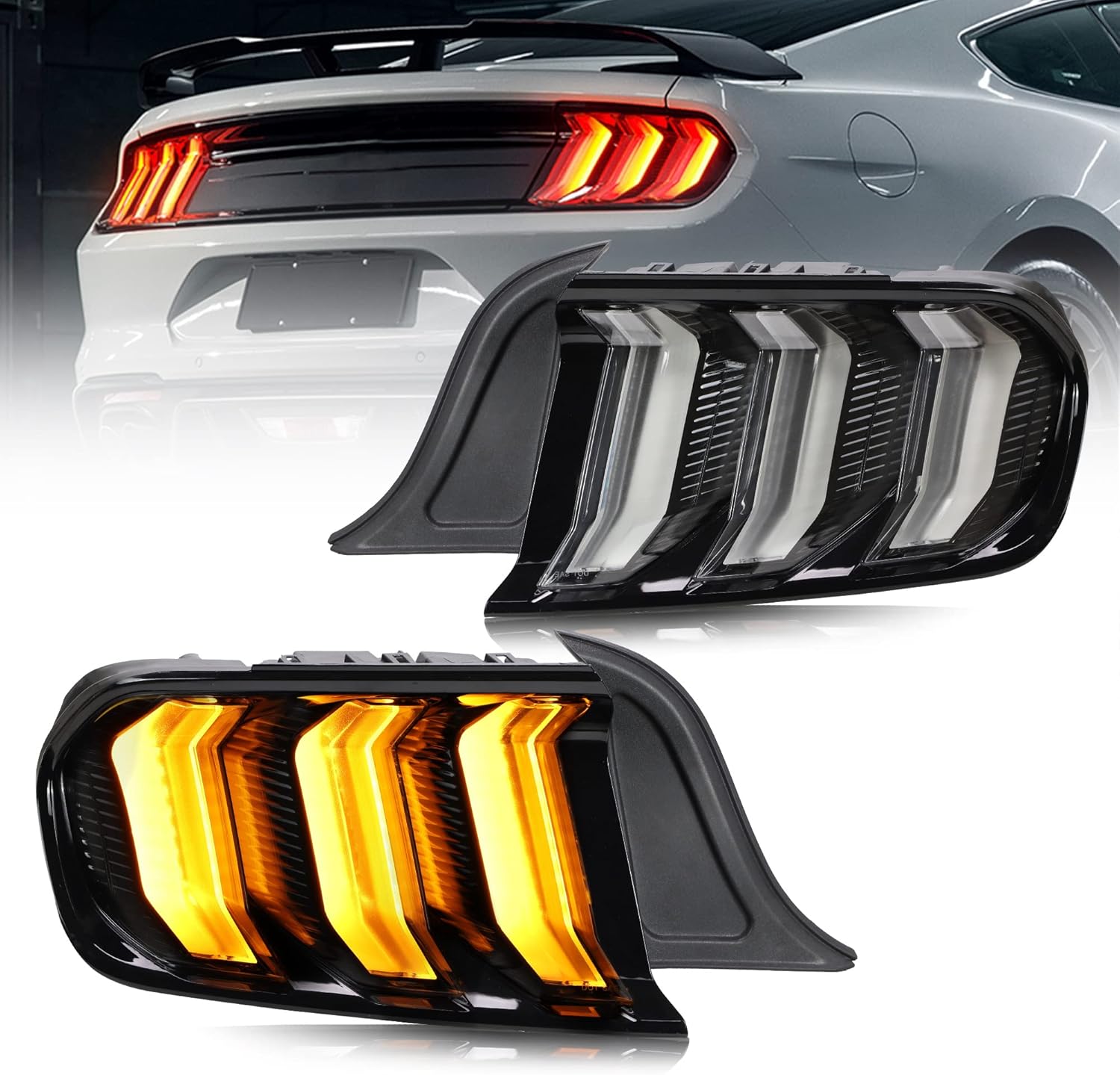 Amazon.com: VLAND LED Rear Lights Compatible with Mustang 2015-2023 w ...