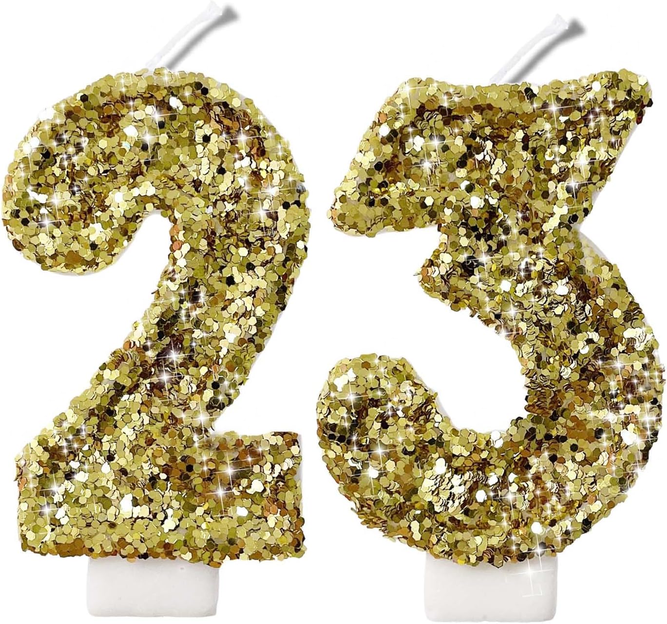 Amazon.com: 2.8" Multicolor Glitter Number Candles 50th Birthday Gifts ...