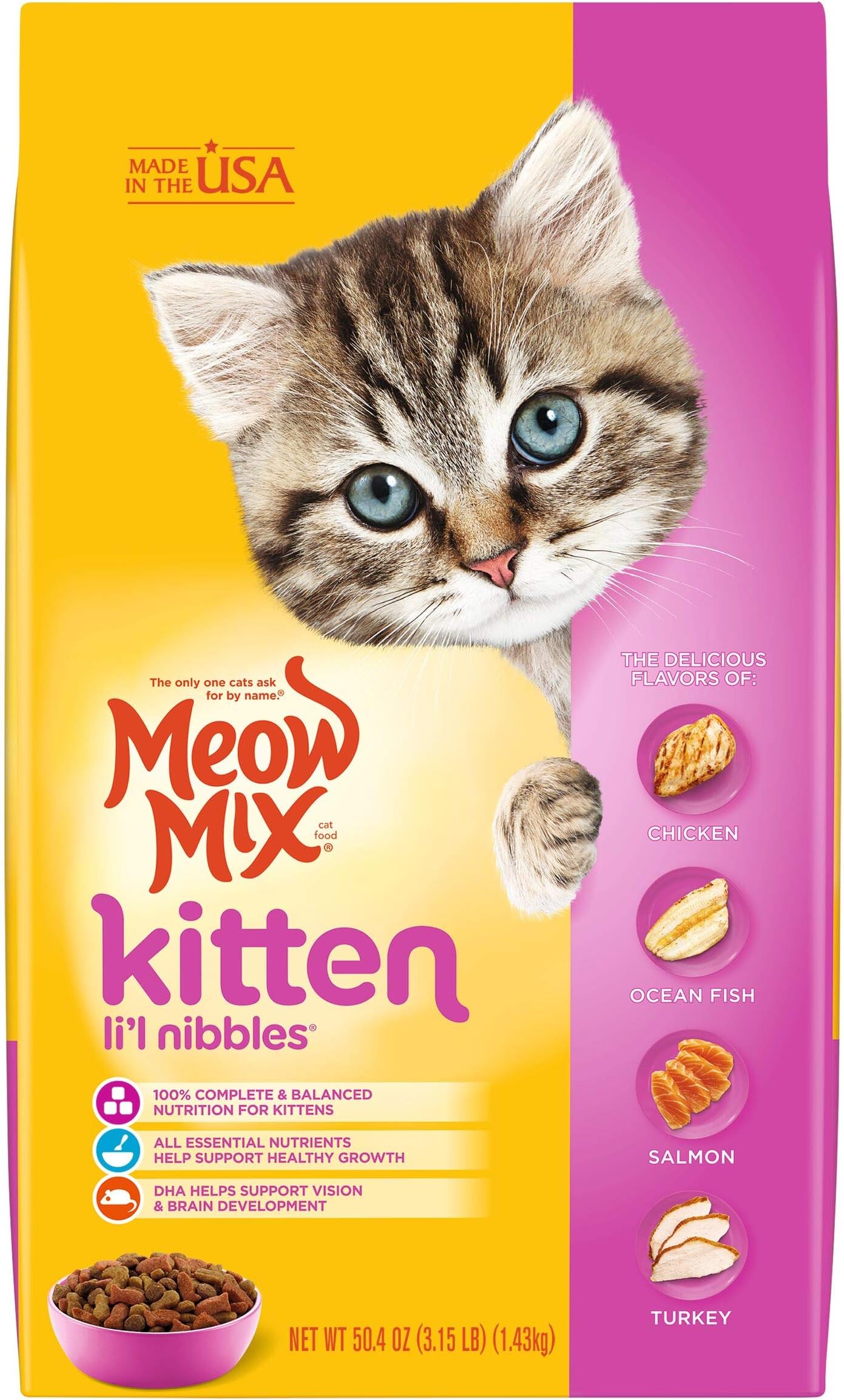 Amazon.com: Meow Mix Cat Food, Kitten Formula, 3.15 lb : Pet Supplies
