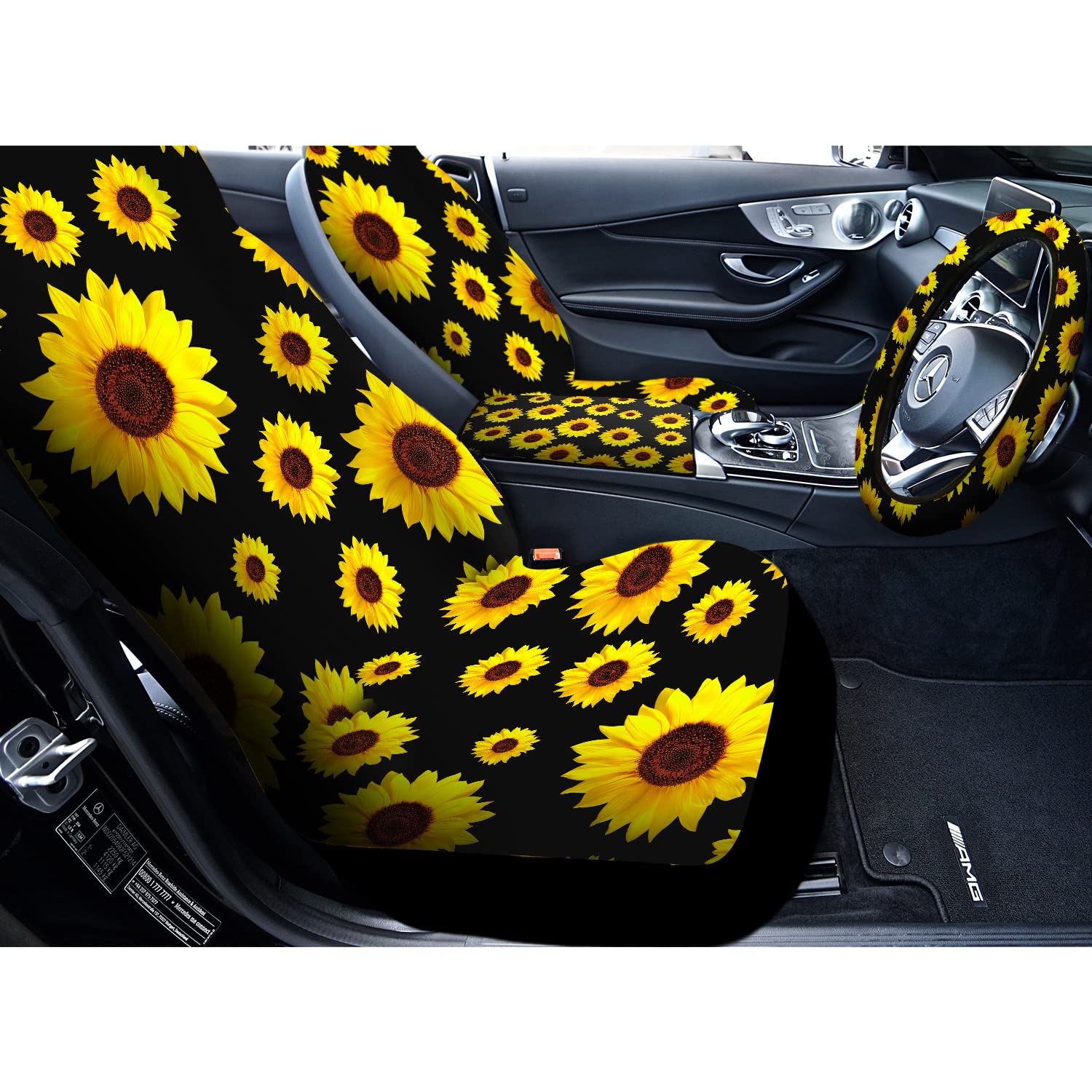 Cute Car Accessories For Women 6 Pieces Sunflower Car Accessories Set ...