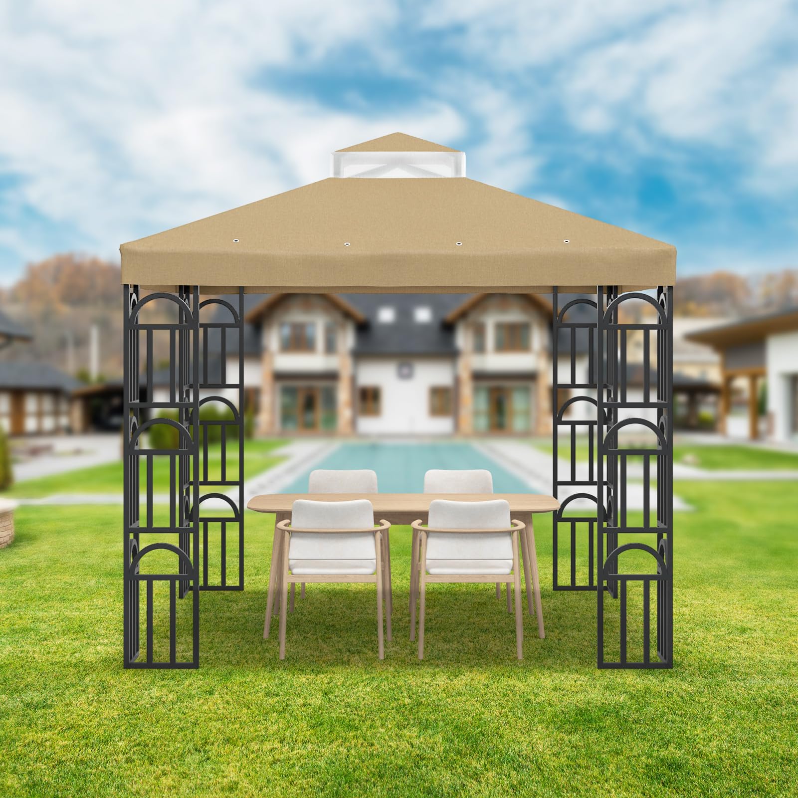 Amazon.com: DYneeds 10'x10' Replacement Canopy Top Cover for Gazebo ...