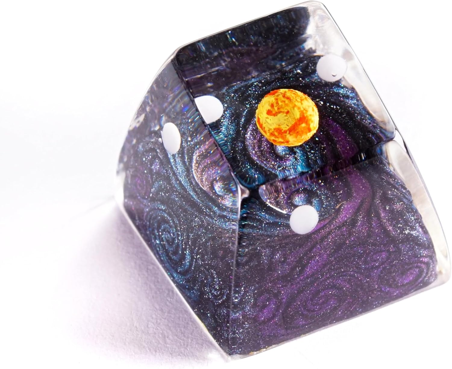 Amazon.com: DATCRAFT Golden Sun Cosmic Swirl - Artisan Keycap R1 SA ...