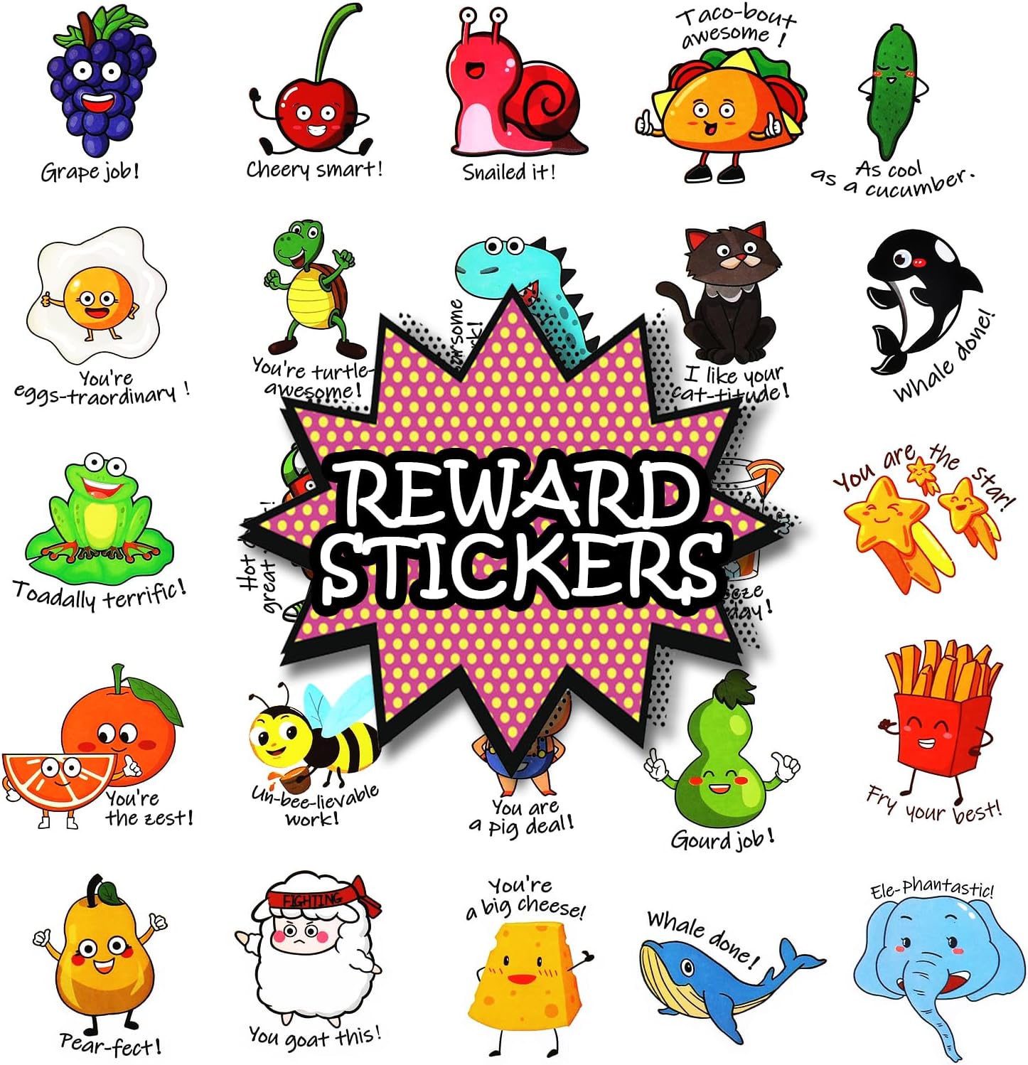 Amazon.com: 300Pcs Reward Stickers for Kids, Teacher Reward Stickers ...