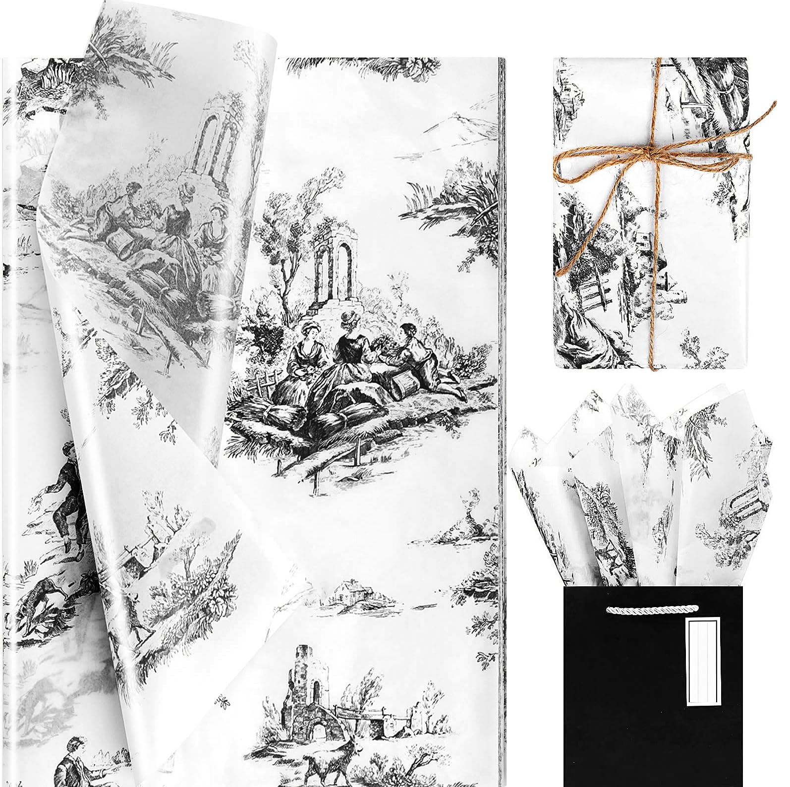 Amazon.com: 80 Sheets 20 * 14 Inches Vintage Tissue Paper for Gift Bags ...