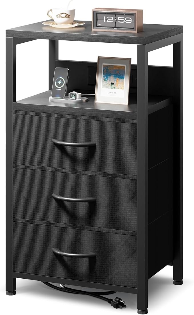 Amazon.com: NightStand Bedside Charging Table Bedroom - Night Stand ...