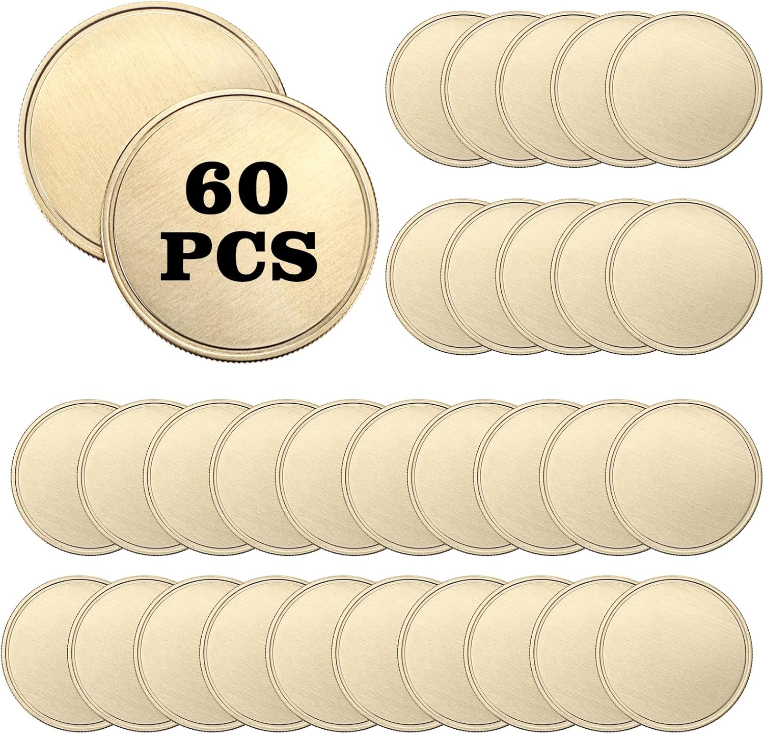 Amazon.com: OwnMy 60PCS Blank Challenge Coins for Laser Engraving, 1.6 ...