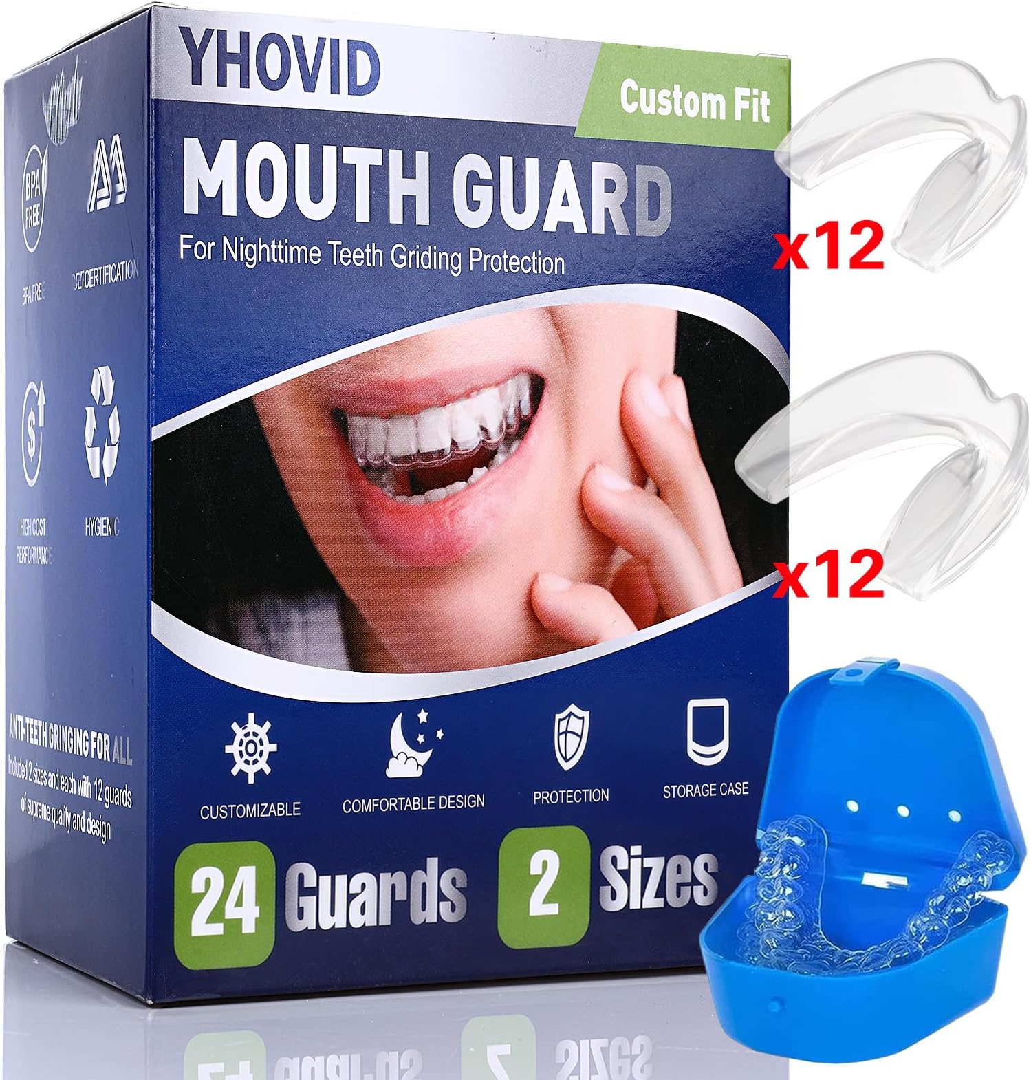Amazon.com: 24 Mouth Guard for Grinding Teeth at Night, 2 Sizes, Teeth ...