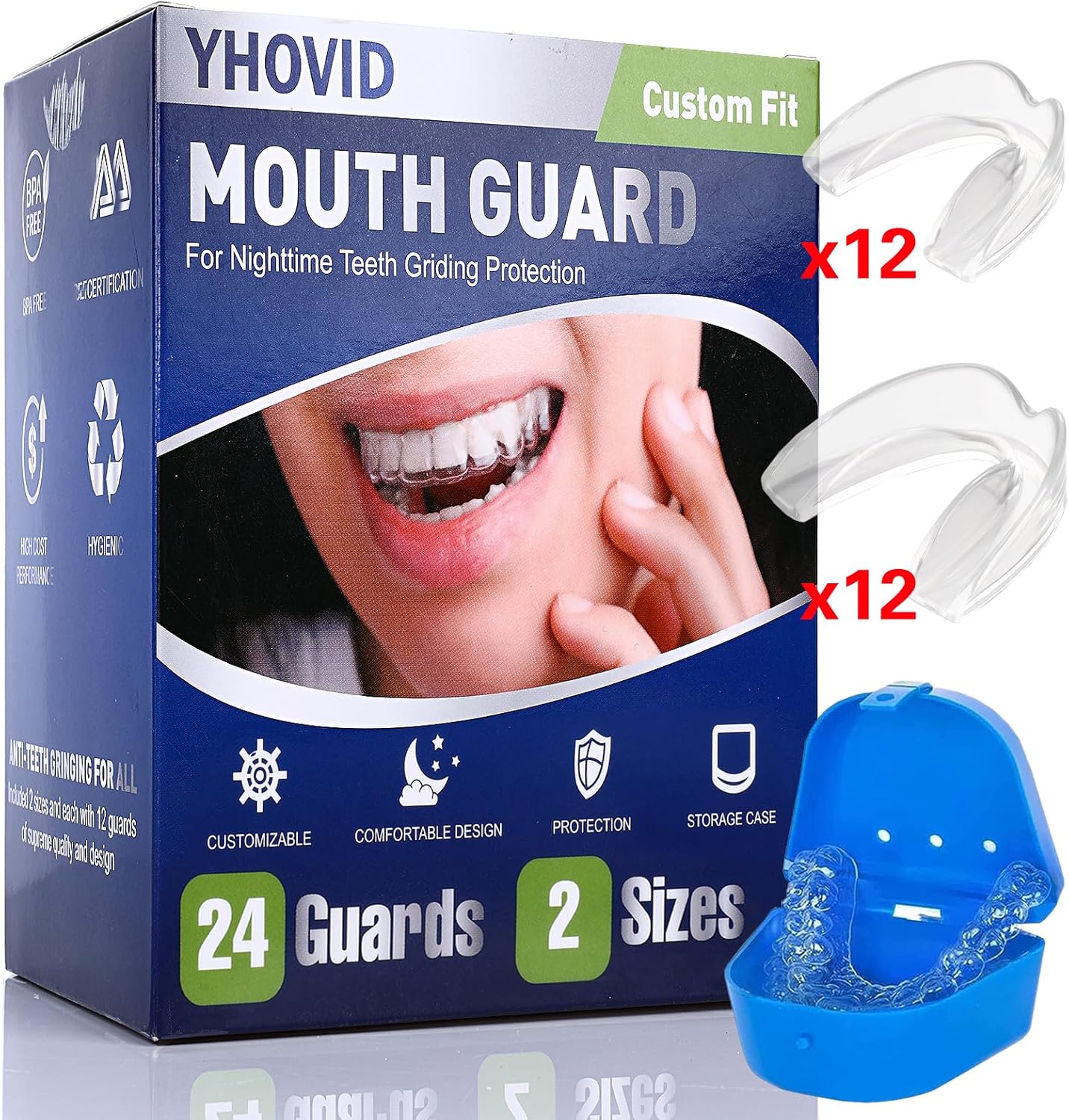 Amazon.com: 24 Mouth Guard for Grinding Teeth at Night, 2 Sizes, Teeth ...