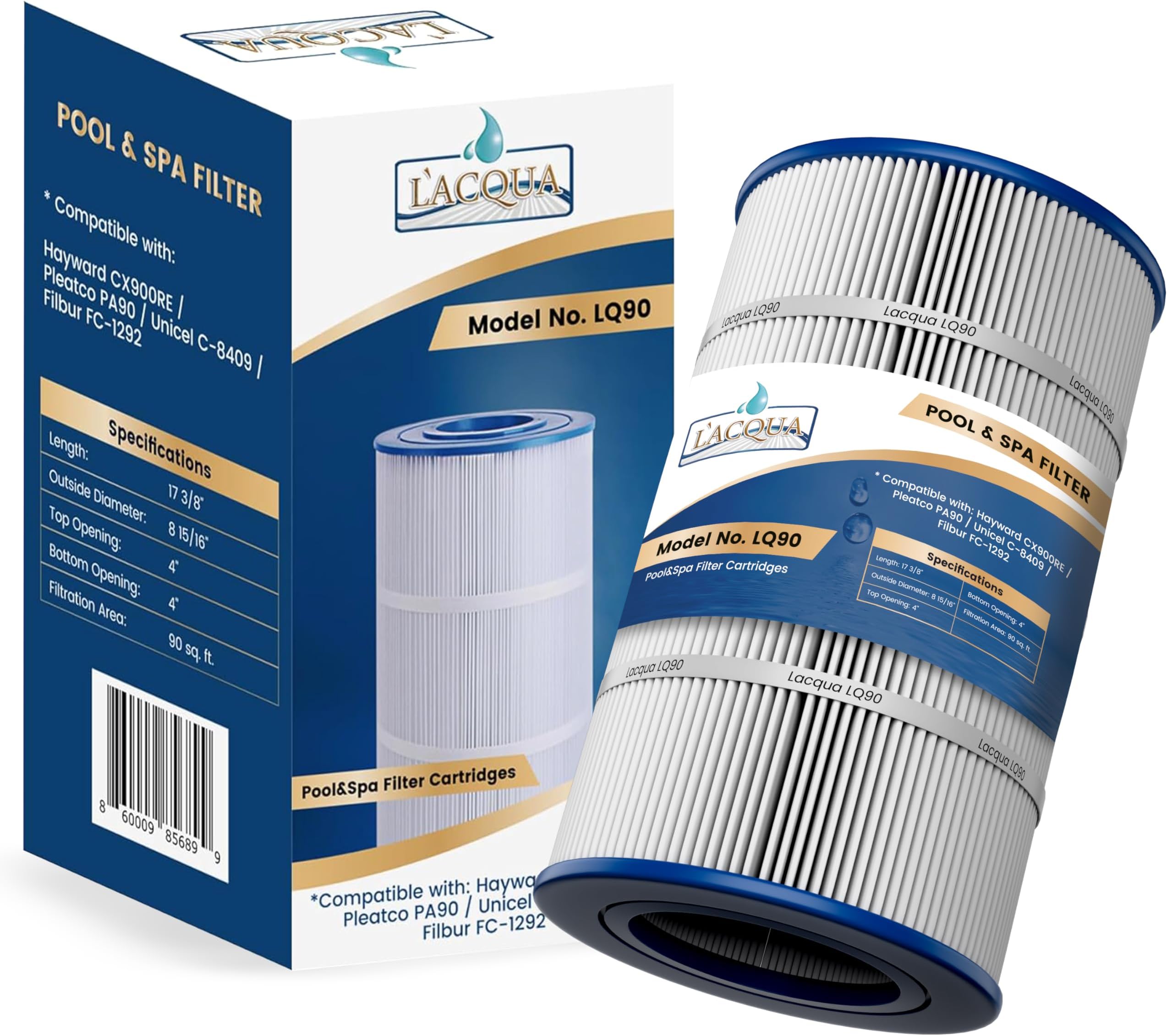 POOLPURE PLF90A Pool Filter Replaces Hayward C900, CX900RE, Pleatco ...