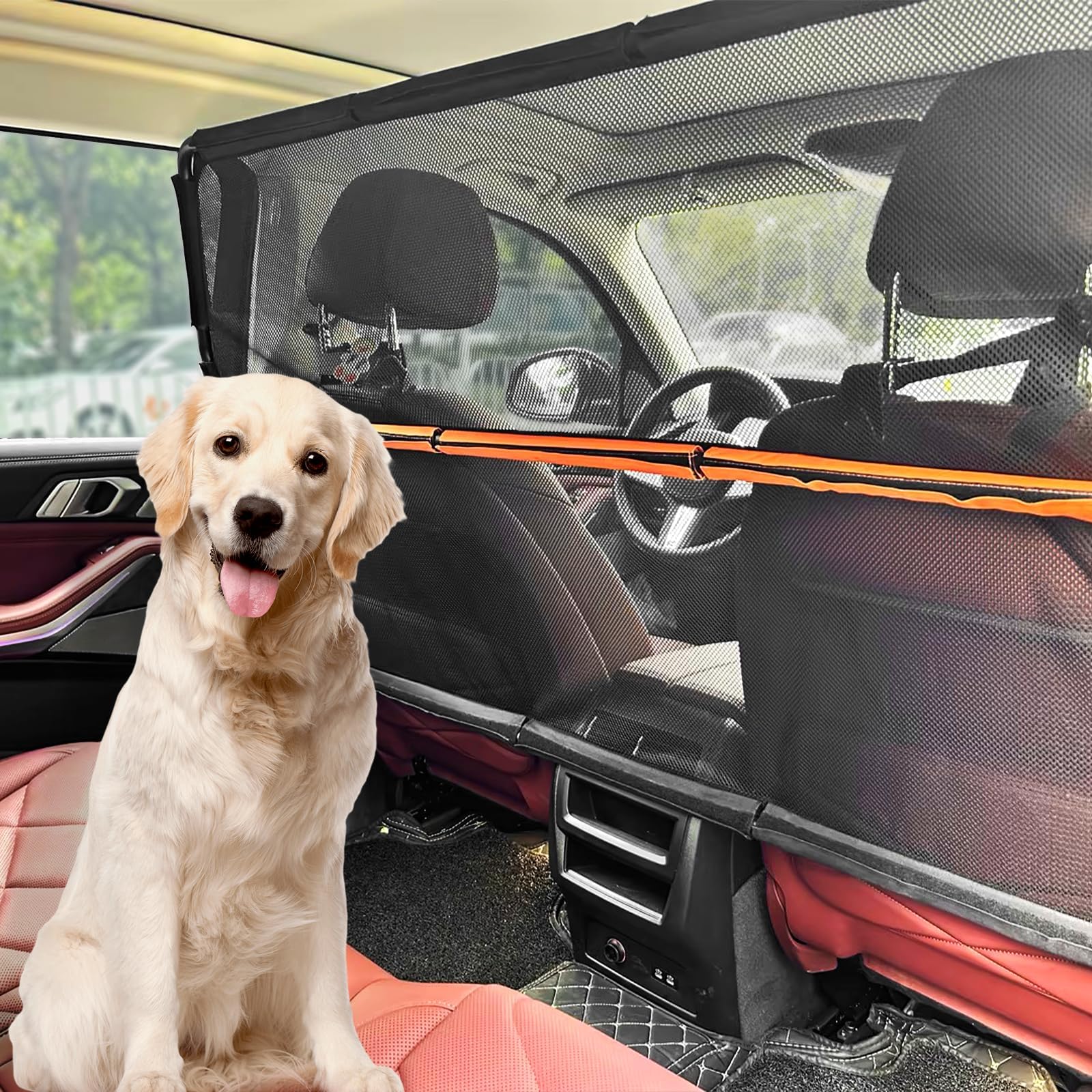 Amazon.com : Zmgdrm Dog Car Barrier, 50" Wide for Dog Barrier, Car ...