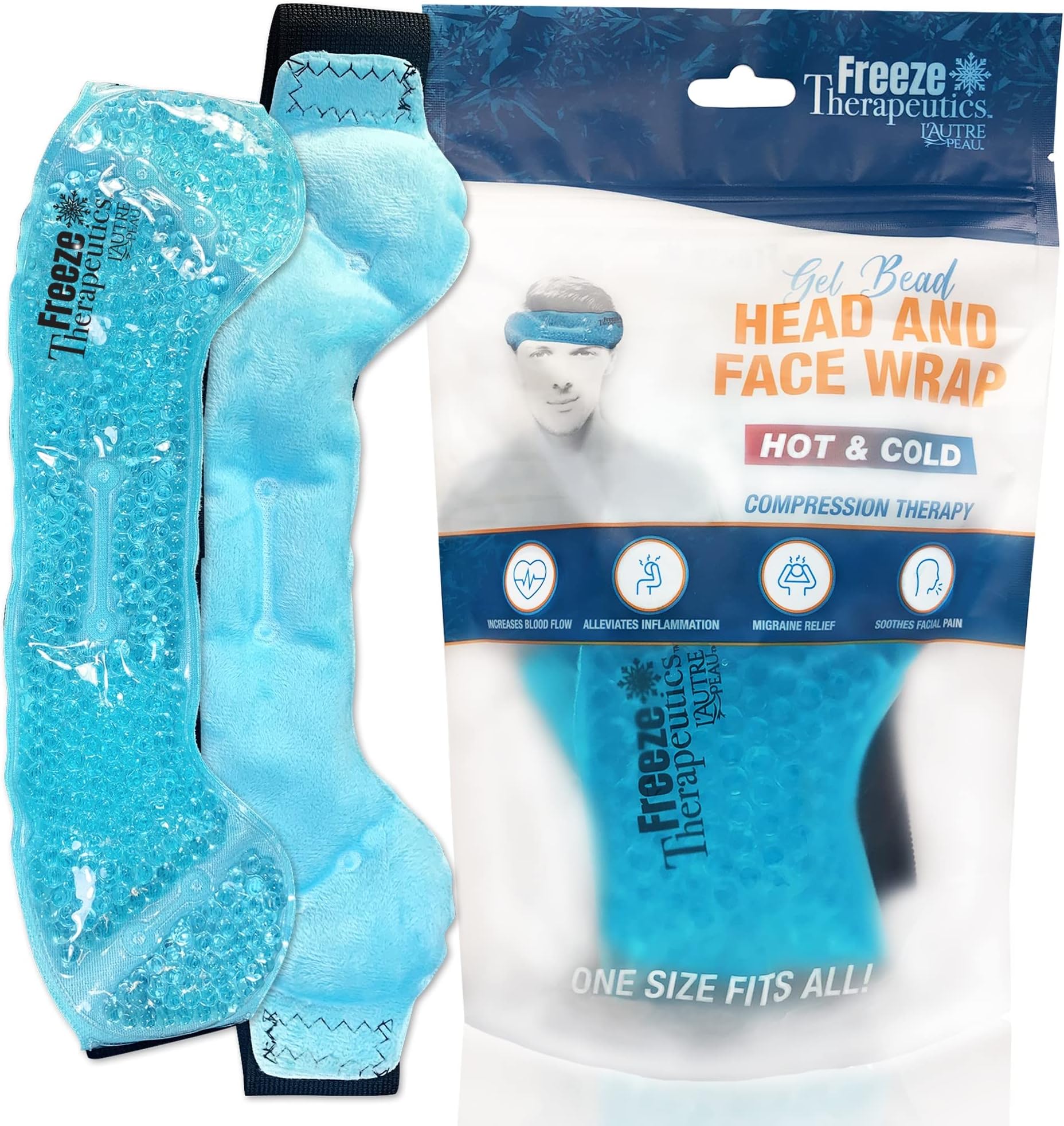 Amazon.com: USA Merchant | Hot/Cold Plush Gel Bead Migraine Wrap ...
