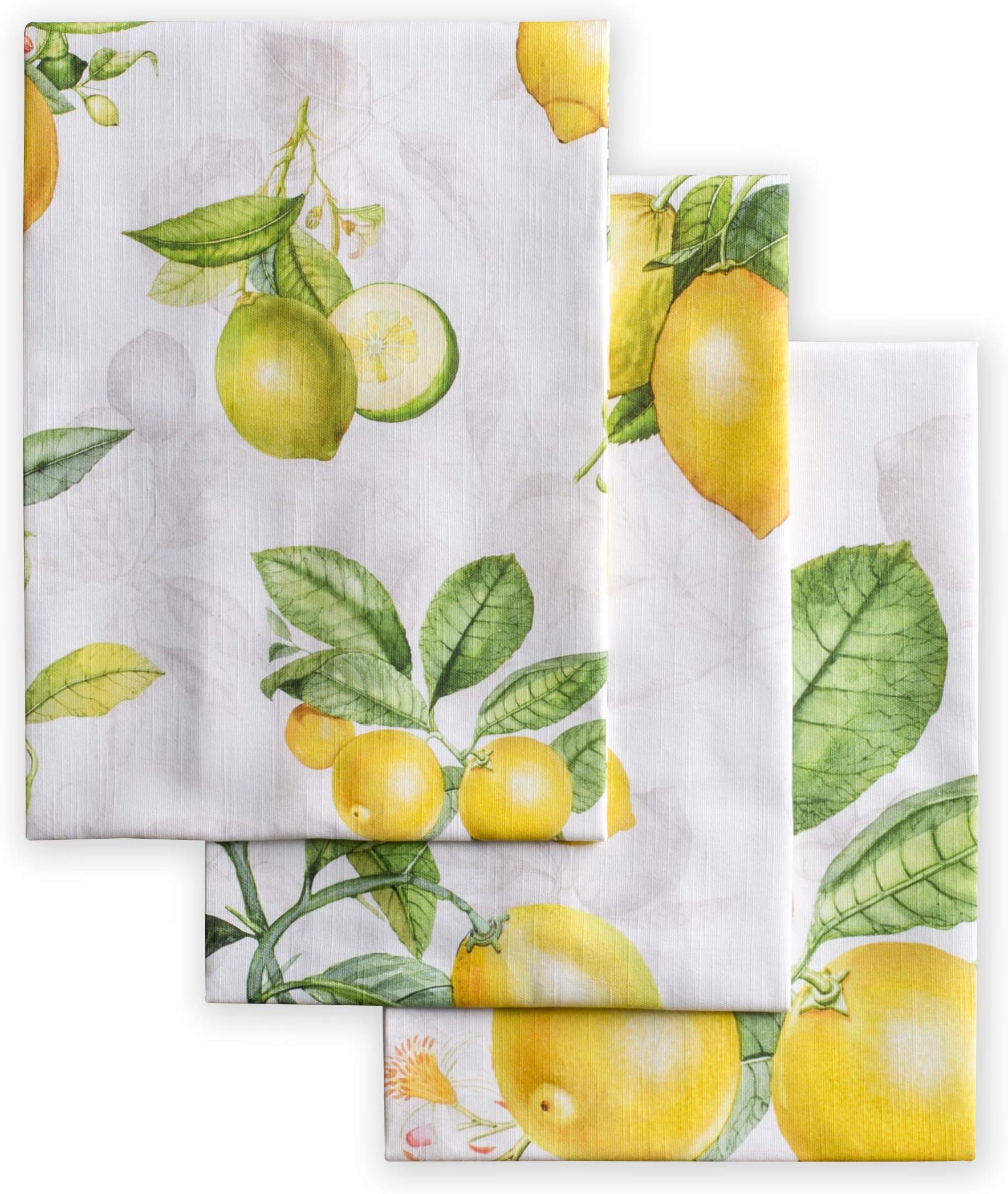Amazon.com: KAF Home Pantry Set of 3 Reverse Terry Print Kitchen Towels ...