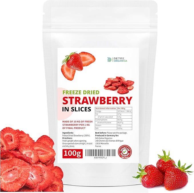 Freeze Dried Strawberry Slices 100g - 100% Natural Dry Strawberries ...