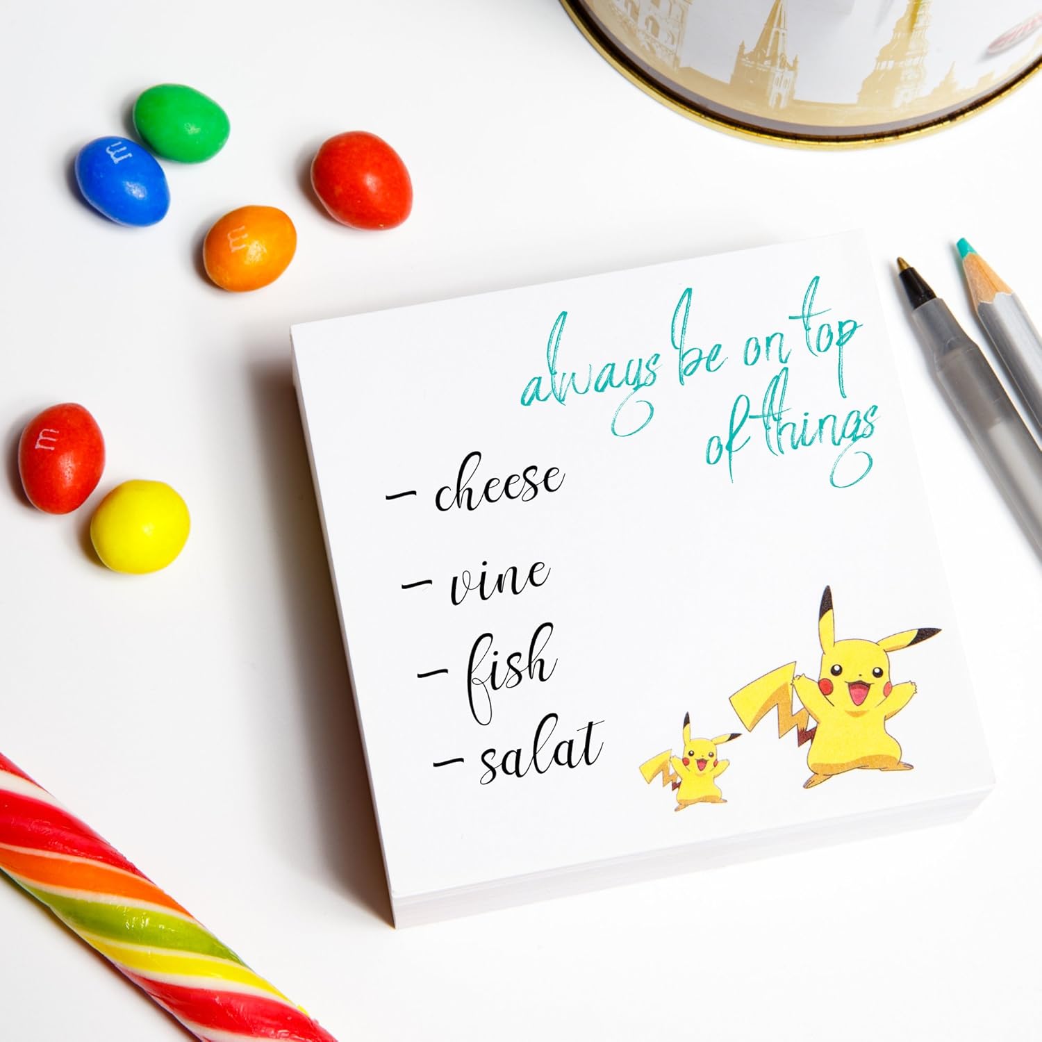 Pikachu - Pokemon - Memo Note Paper Pad 3.5 x 3.5 inches (90 x 90 mm ...