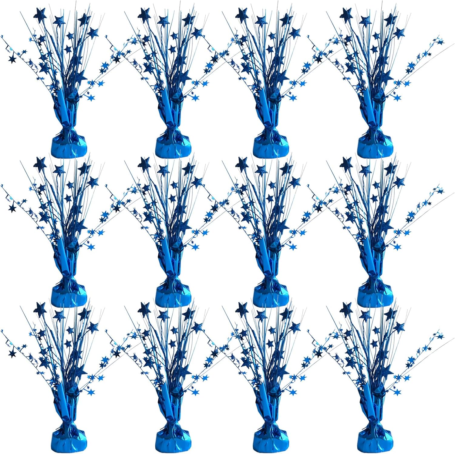 Amazon.com: Egolot 12 Pack Metallic Blue Foil Spray Centerpieces Stars ...