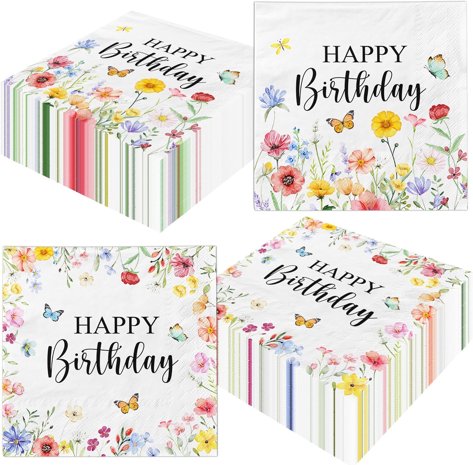 Amazon.com: 48Pcs Wildflower Napkins Wildflower Birthday Decorations ...