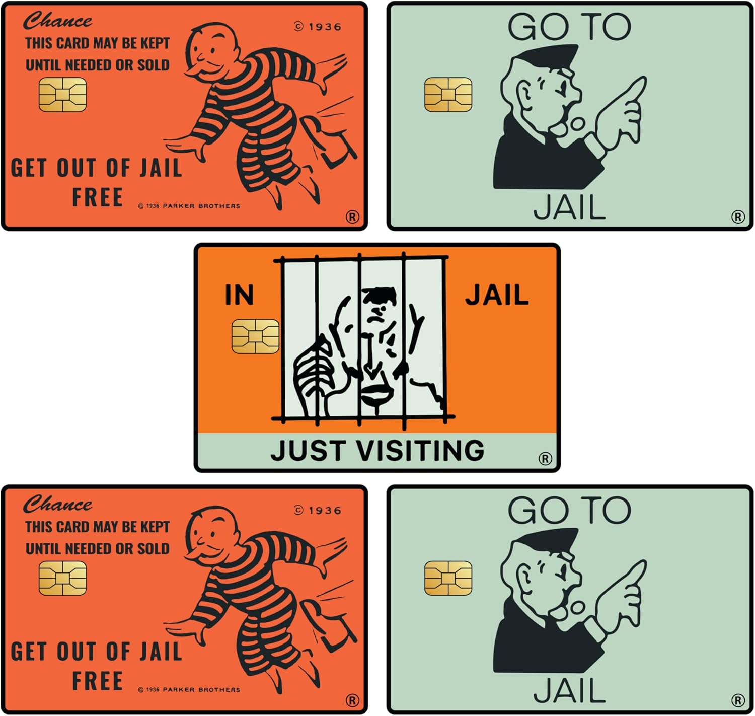 Amazon.com : Get Out of Jail Free Credit Card Skin – Debit Card Sticker ...