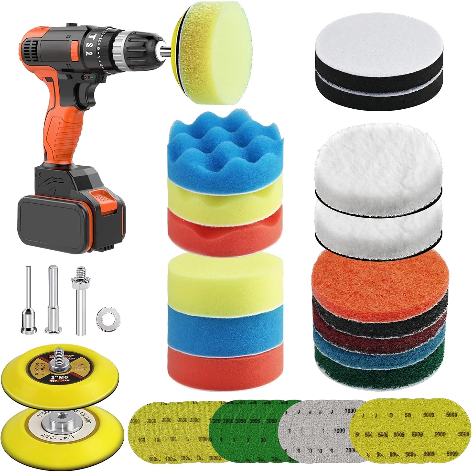 Amazon.com: 40 Pieces 3 Inch Headlight Restoration Kit, NAKOMD Sanding ...