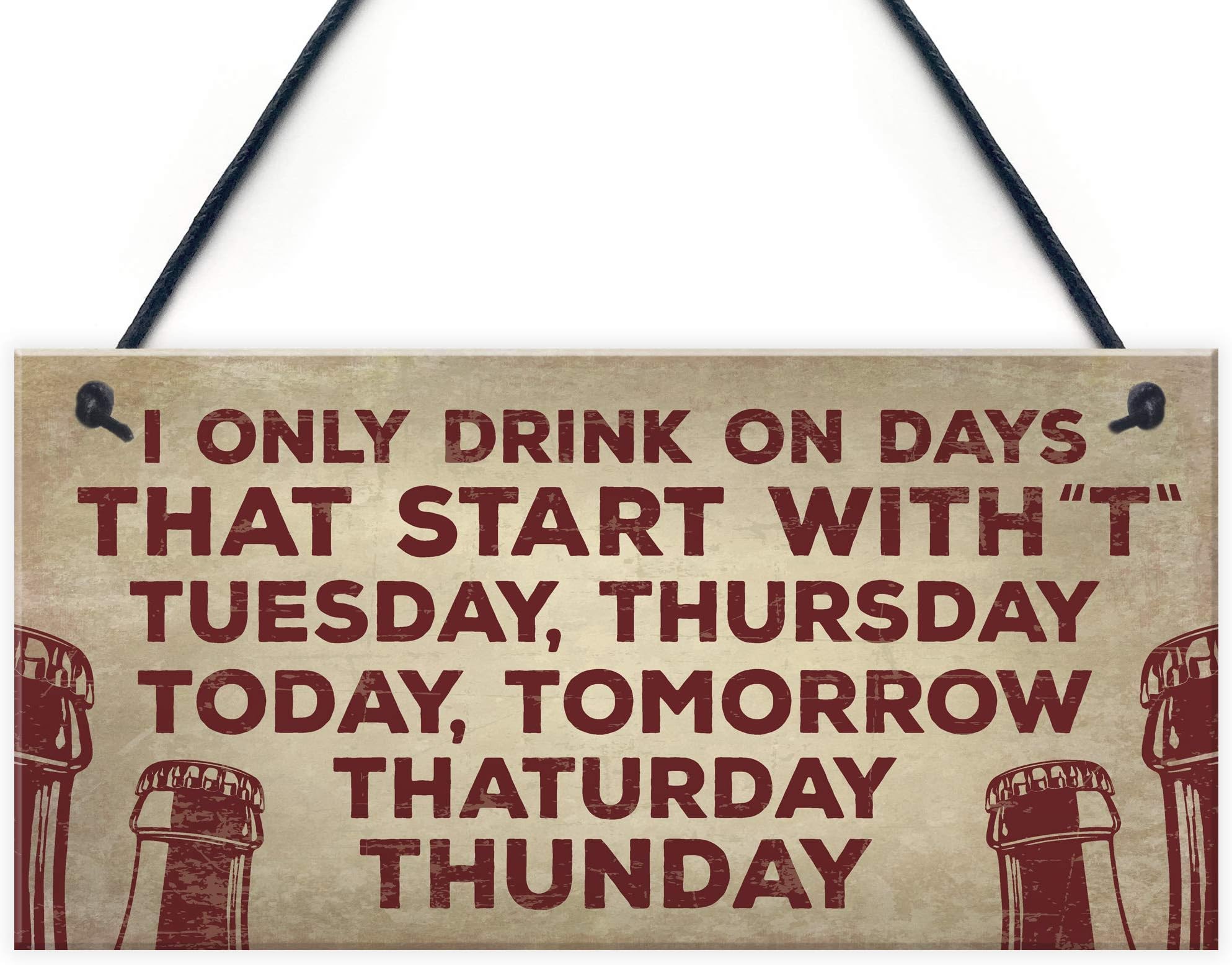 RED OCEAN Novelty Alcohol Plaque Drinking Man Cave Hanging Wall Sign ...