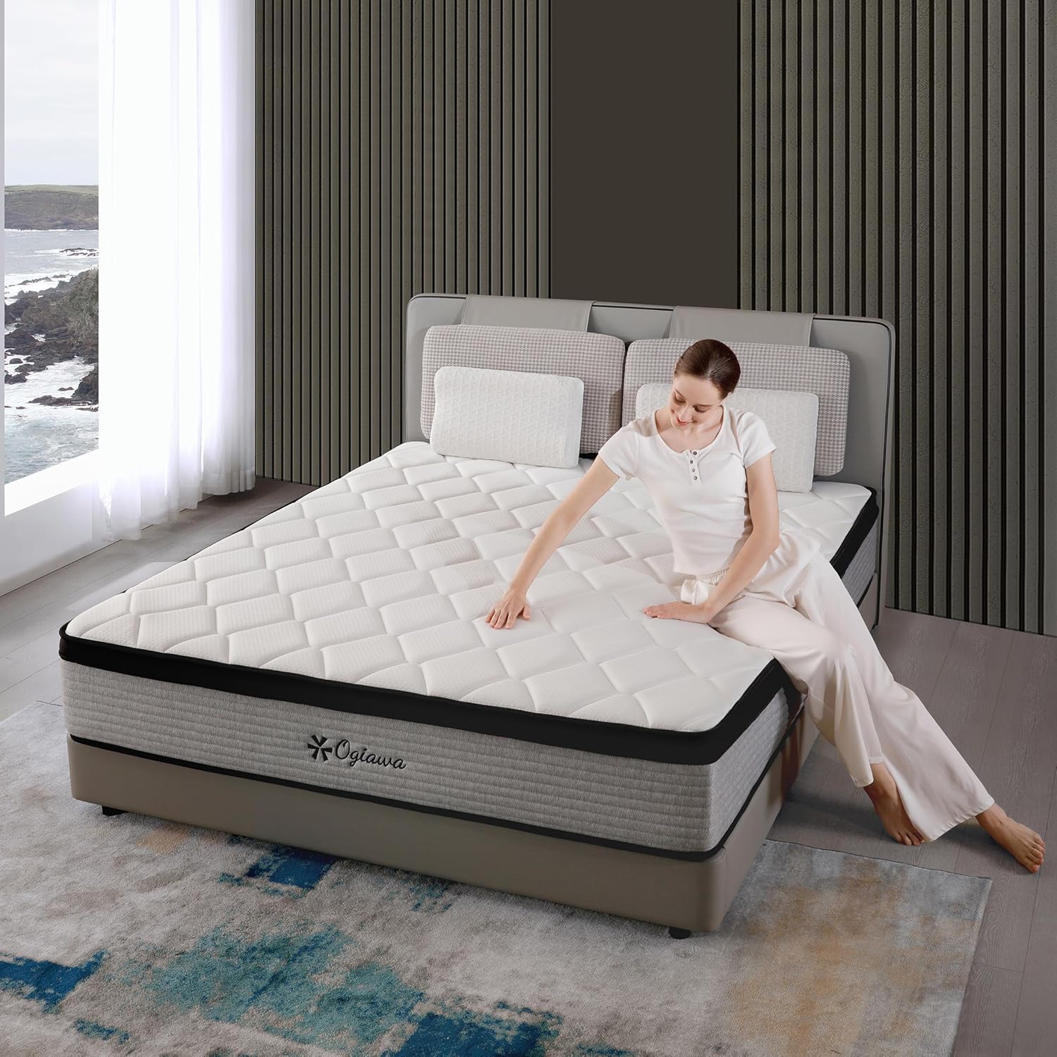 Amazon.com: OGlAWA 14 Inch Full Mattress Memory Foam and Spring Hybrid ...