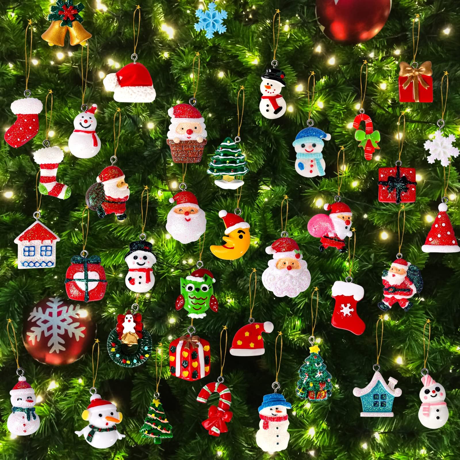 Amazon.com: SIX VANKA 100pcs Miniature X'Mas Christmas Decoration DIY ...