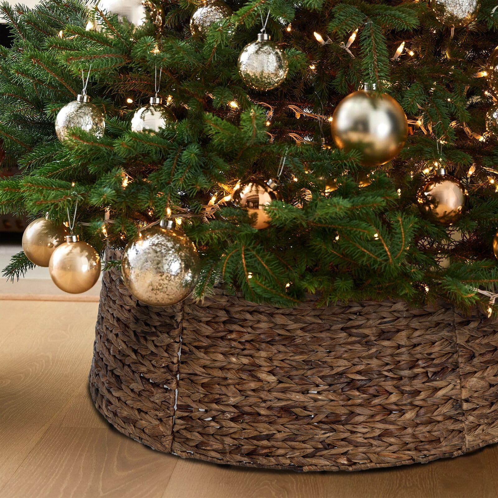 Amazon.com: Christmas Tree Collar, 28’’ D Handmade Water Hyacinth ...