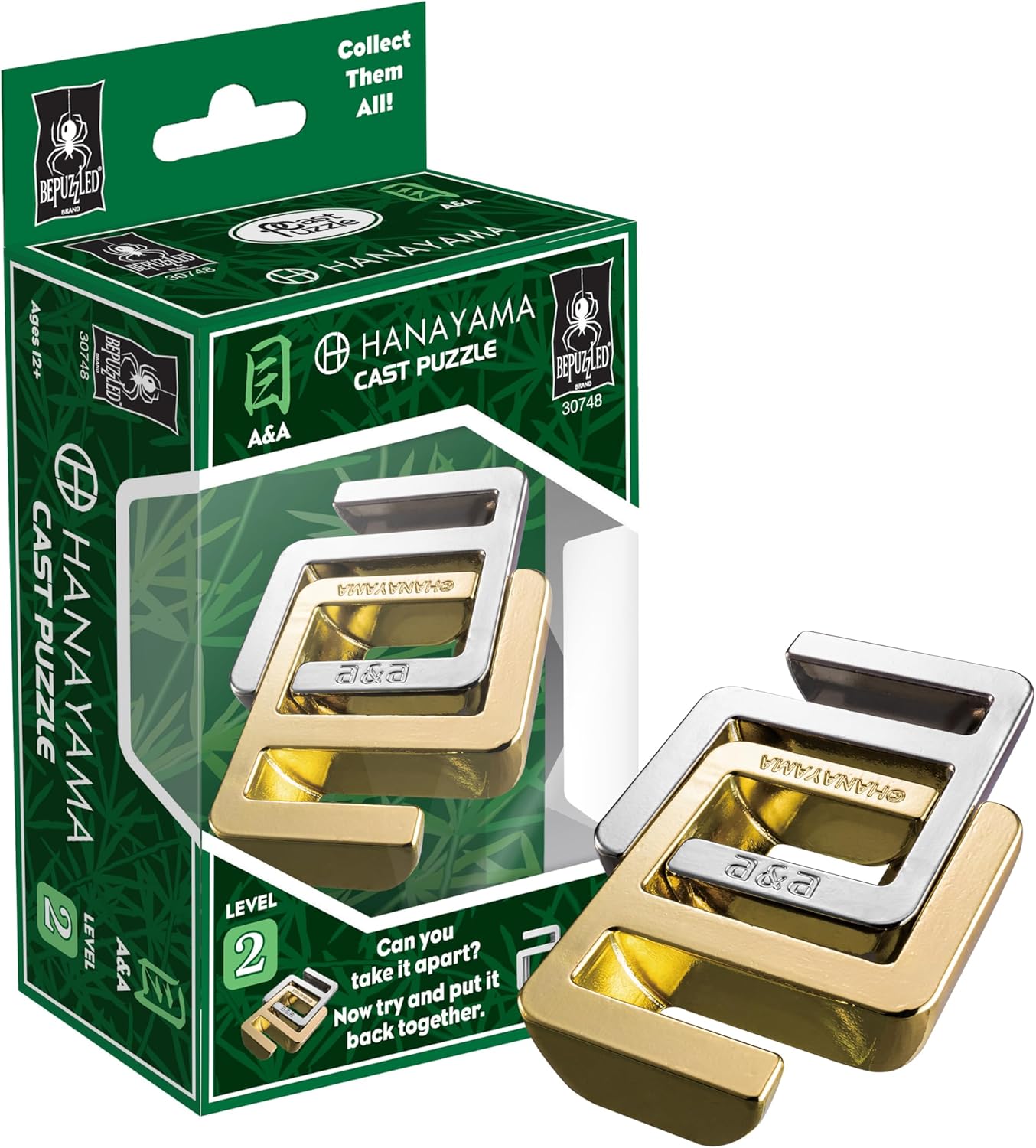 Amazon.com: BePuzzled | A&A Hanayama Cast Metal Brain Teaser Puzzle ...