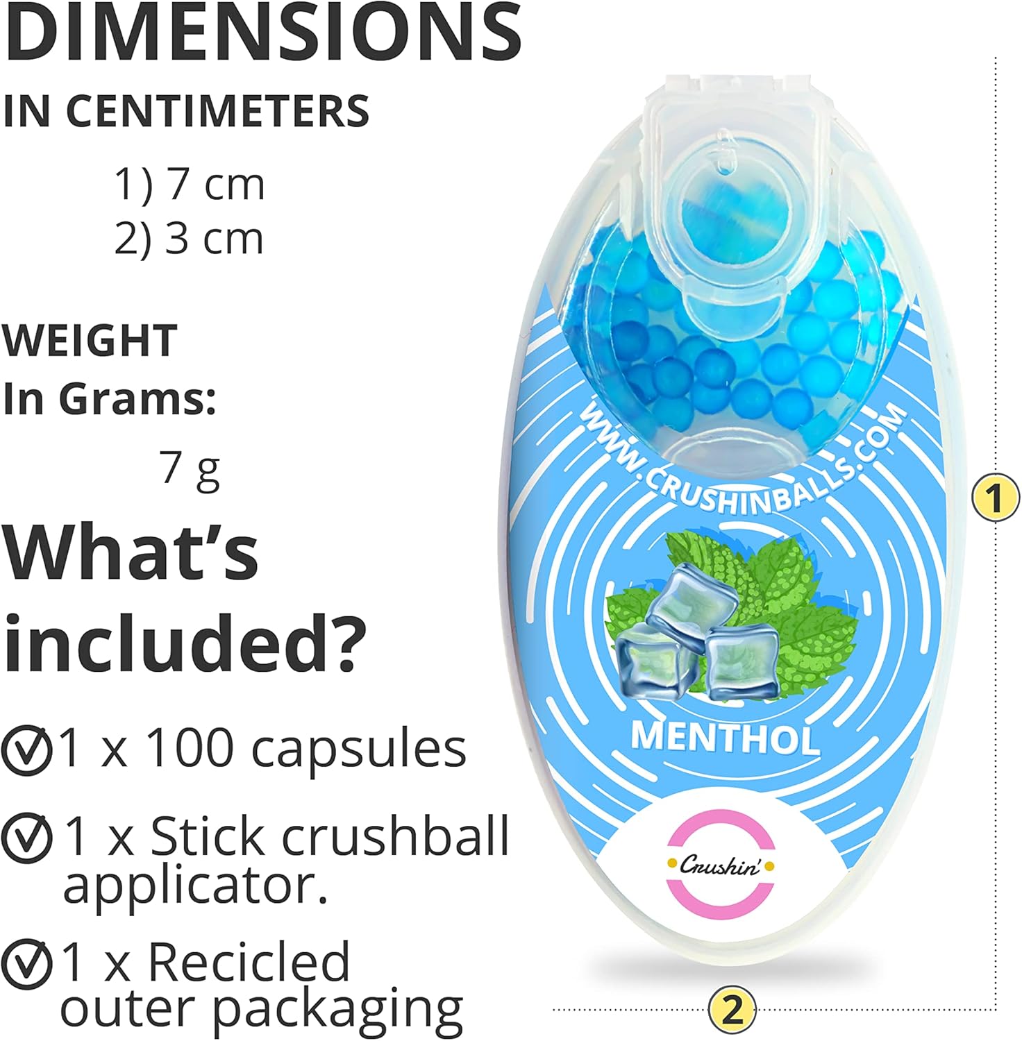 Menthol Mint Crushballs for Filter Insertion Crush Balls, Flavoured ...